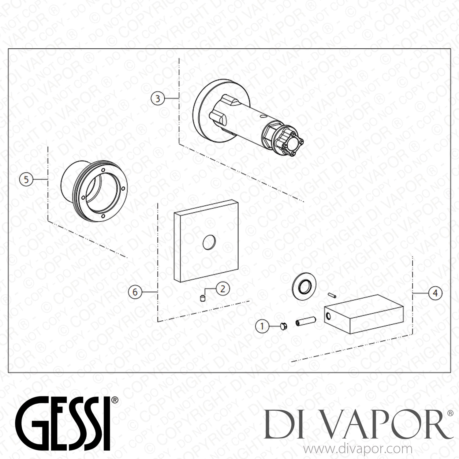 Gessi External Parts For Stop Valve For Thermostatic High-capacity ...