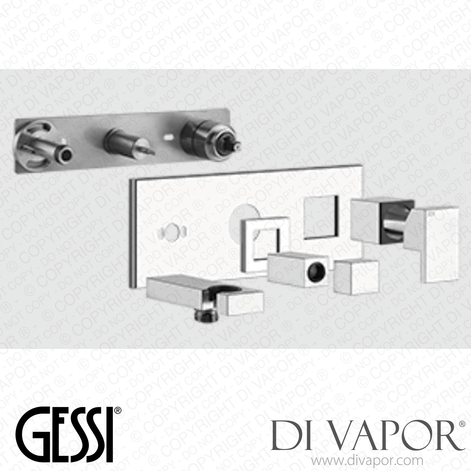 Gessi External Parts For Two-way Built-in Shower Mixer With Diverter ...