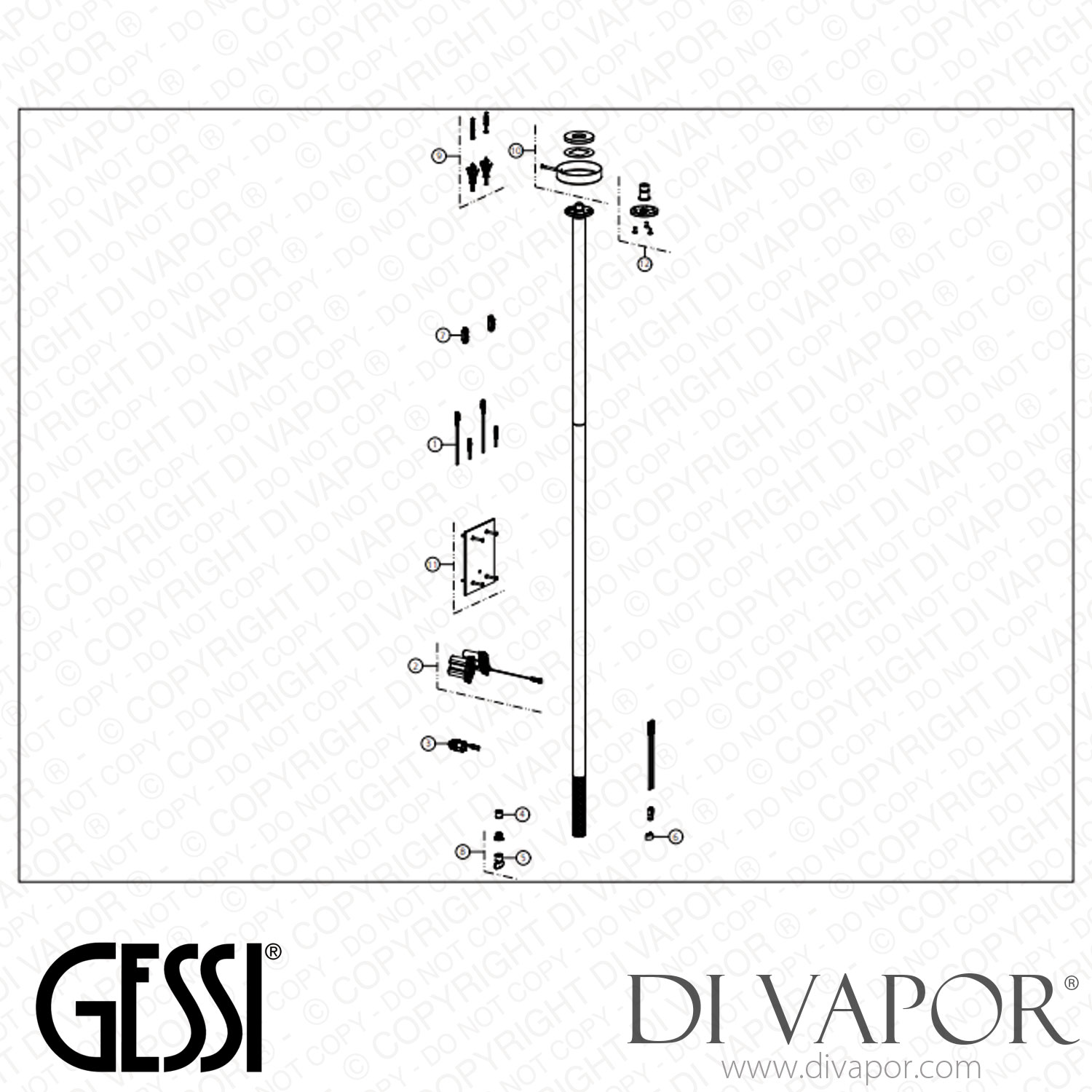 Gessi External Part For Ceiling-mounted Electronic Mixer With ...