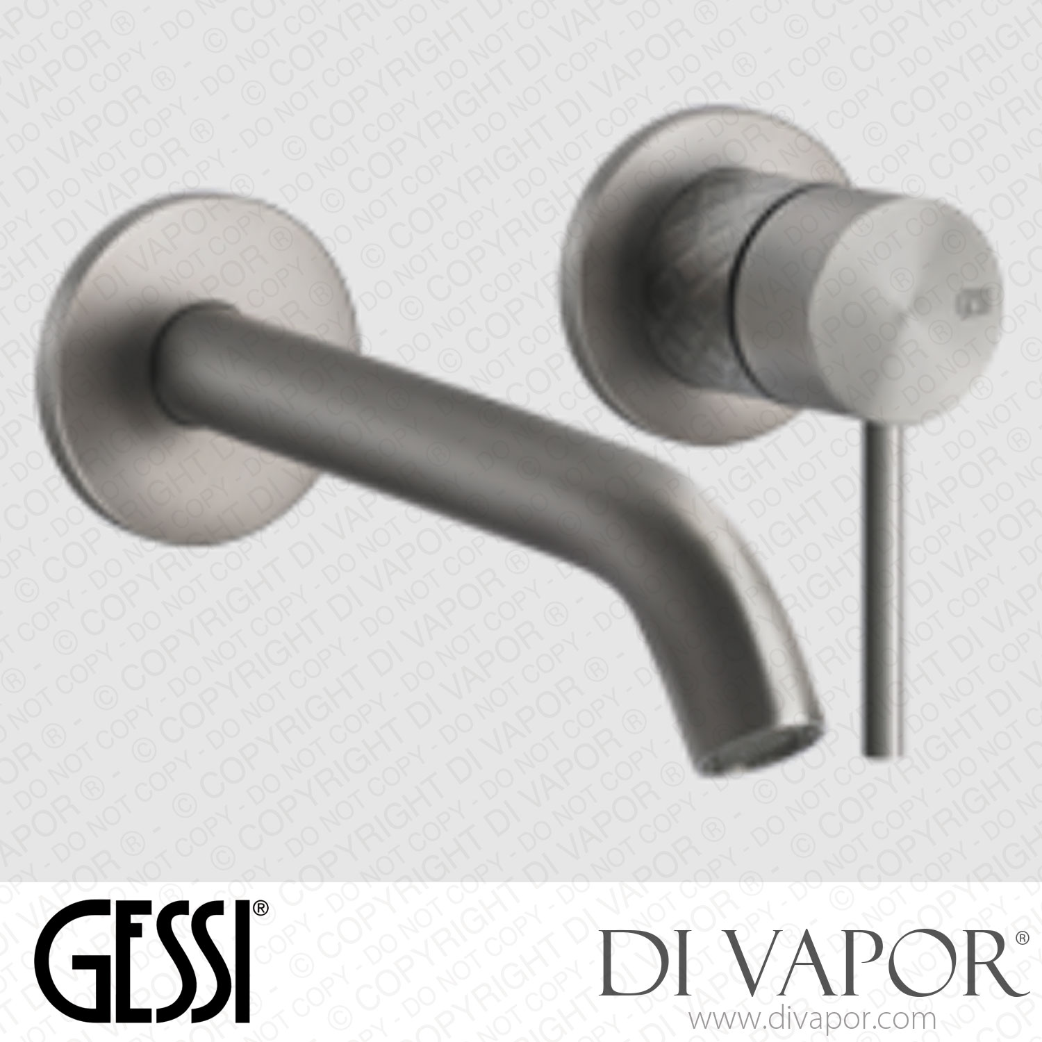 Gessi External Parts Wall-mounted Basin Mixer, Long Spout, Without ...