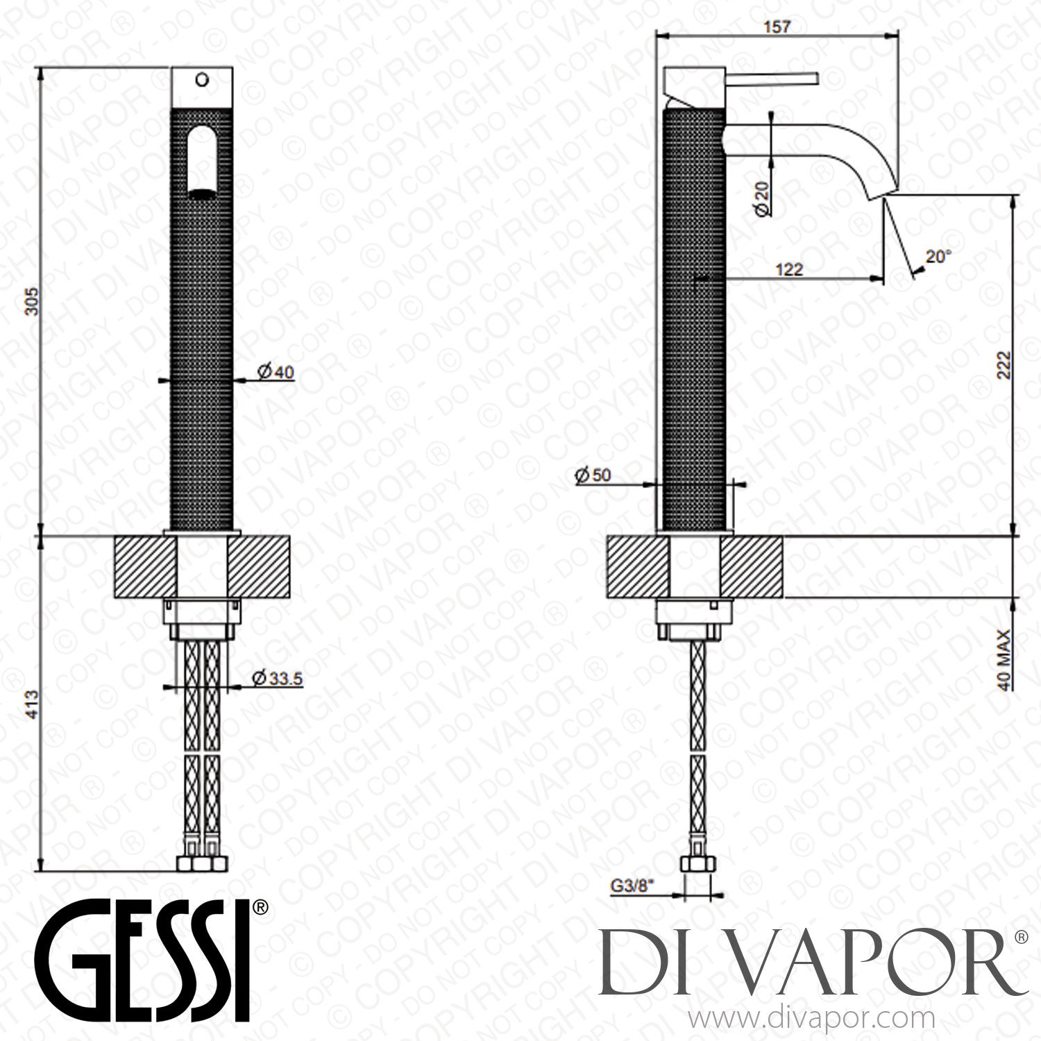 Gessi High Version Basin Mixer , Short Spout, Flexible Connections ...