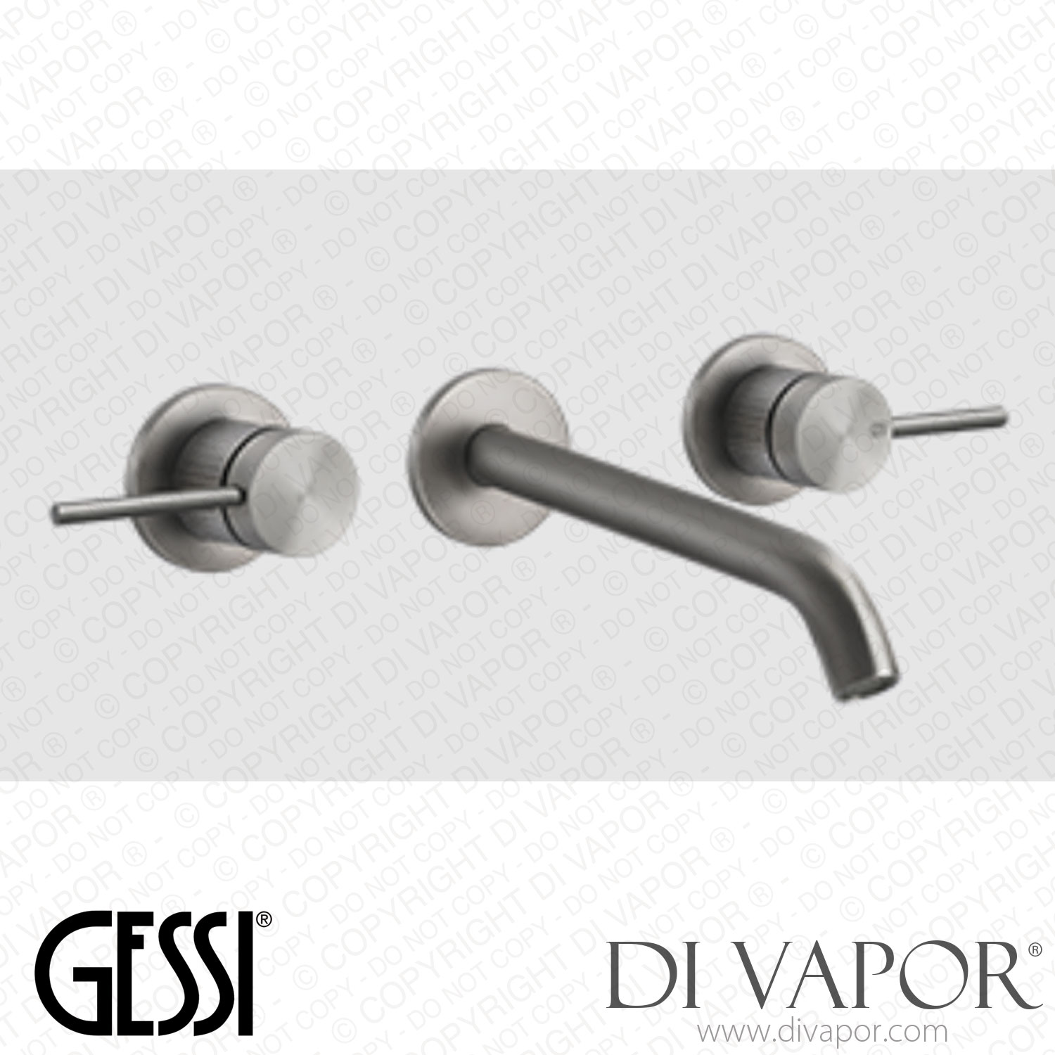 Gessi External Parts Three-holes Basin Mixer With Long Spout, Without ...