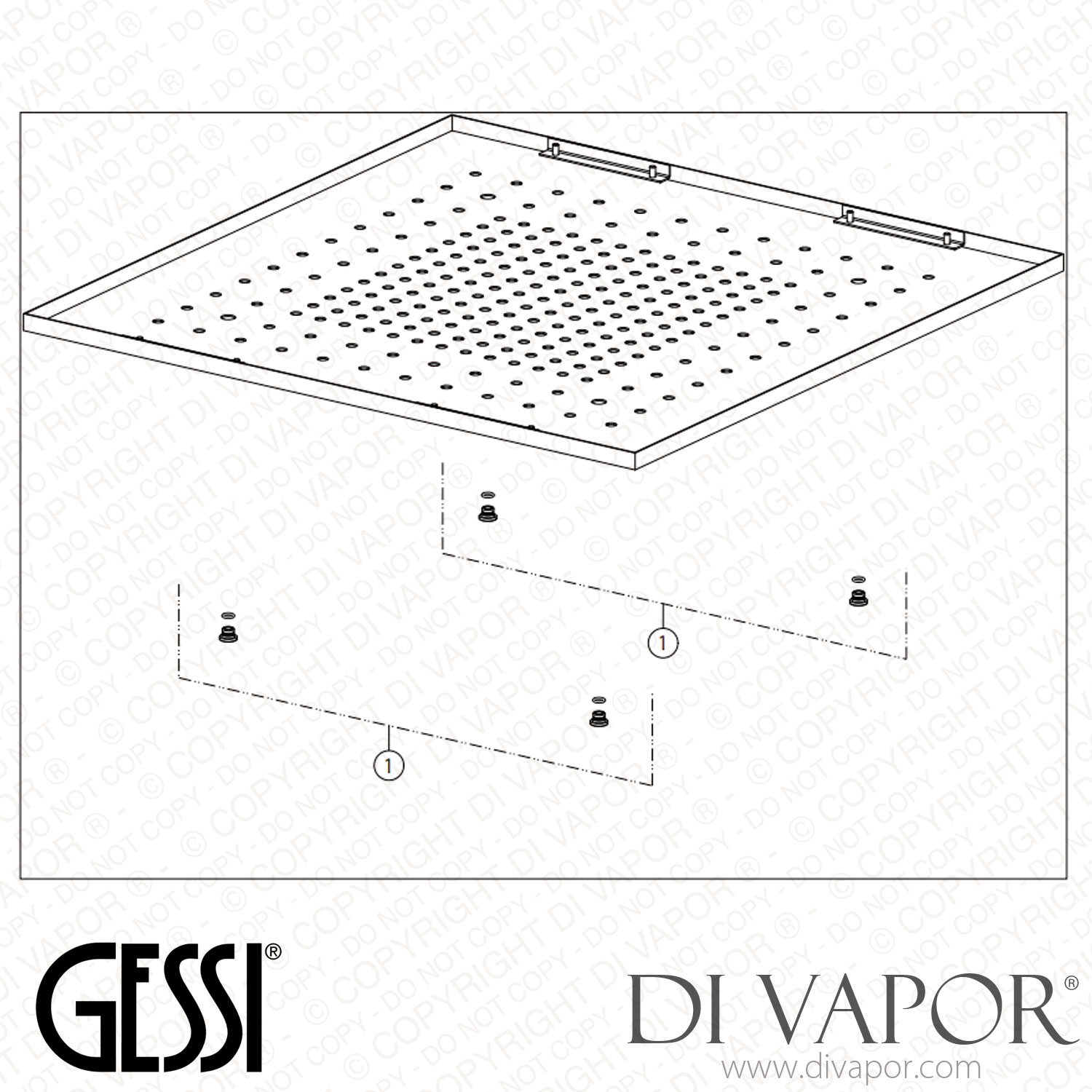 Gessi Cover For 500x500 Shower System (Art. 57012) Spare Parts