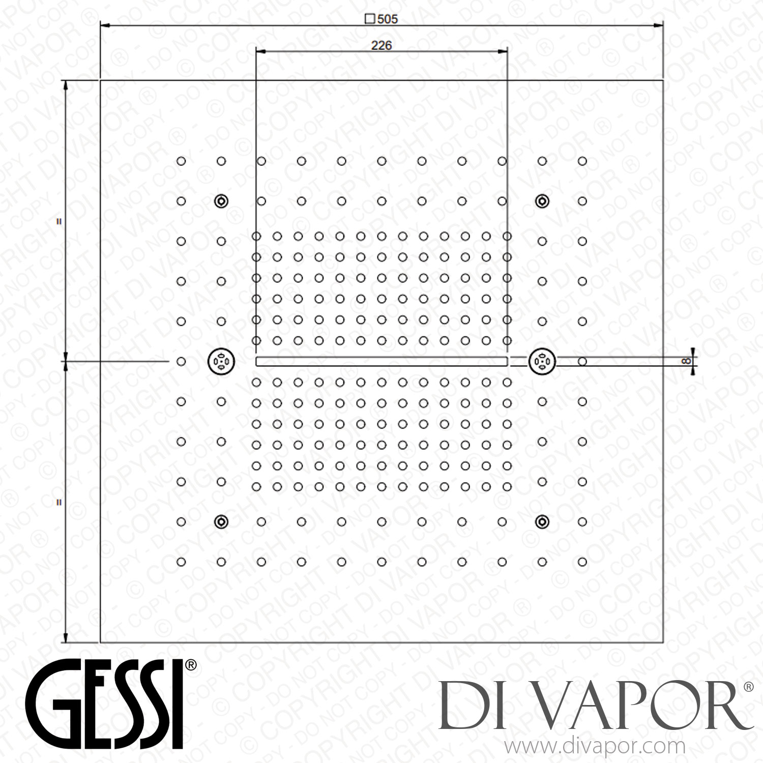 Gessi Cover For 500x500 Multifunction System (Art. 57016) Spare Parts