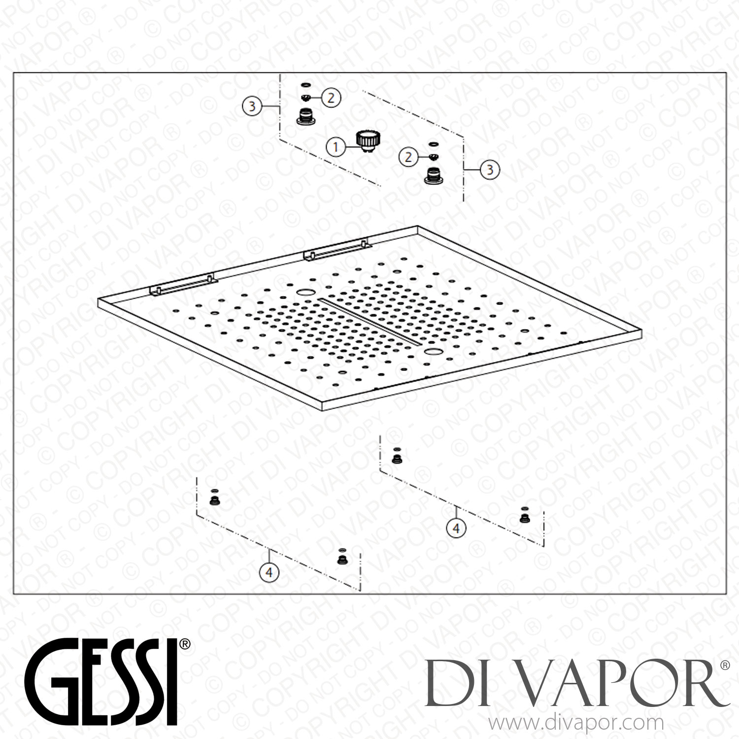 Gessi Cover For 500x500 Multifunction System (Art. 57016) Spare Parts