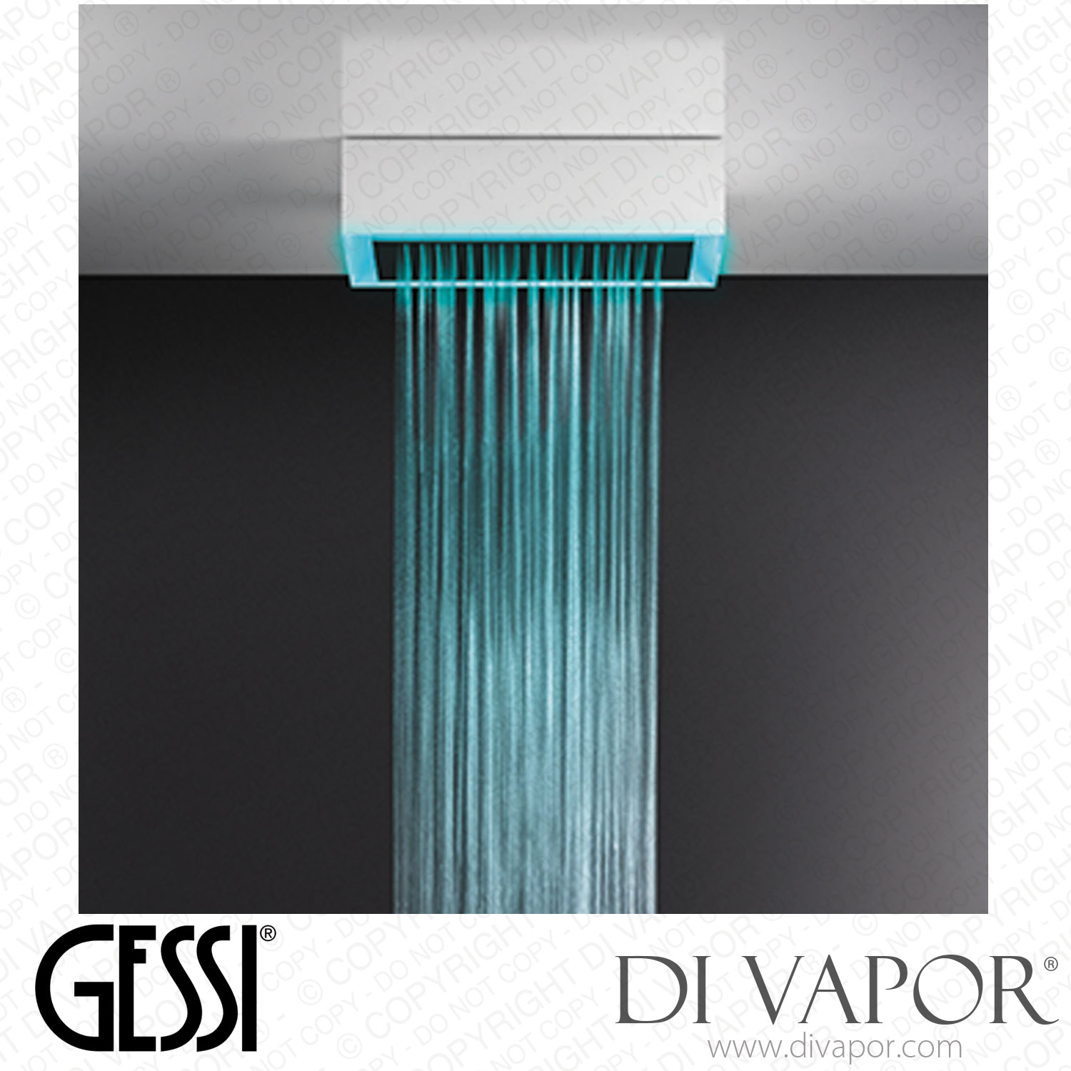 Gessi 300x500 Exposed Shower System, With Rainfall Function And ...