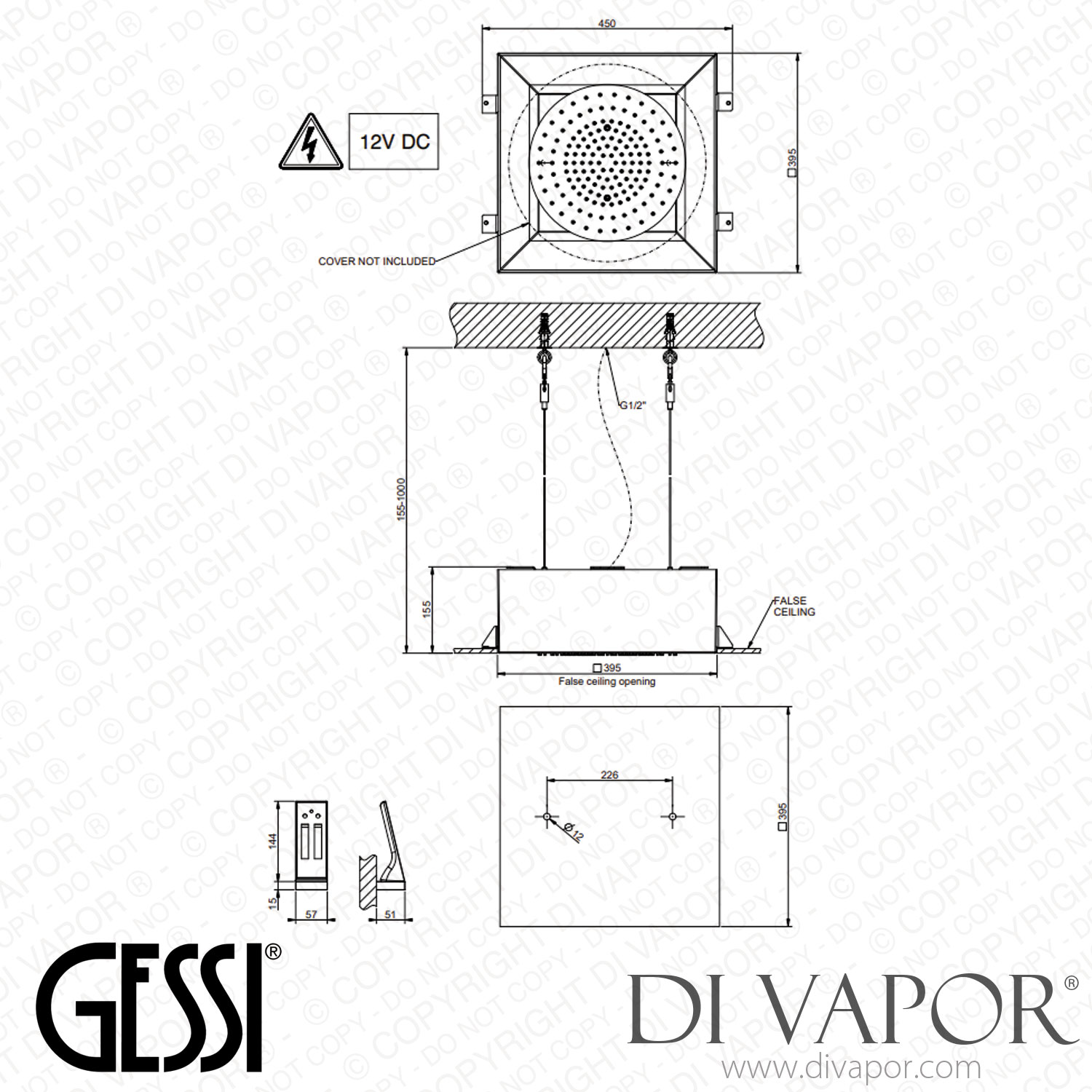 Gessi ?350 Built-in Shower System, With Rainfall Function And ...