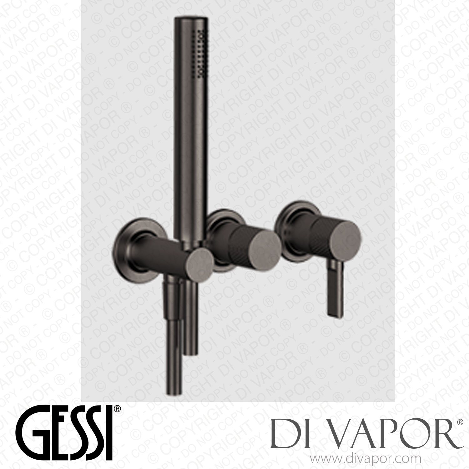 Gessi External Parts Wall-mounted For Shower Mixer, Two Way With Diverter, Water Outlet ...
