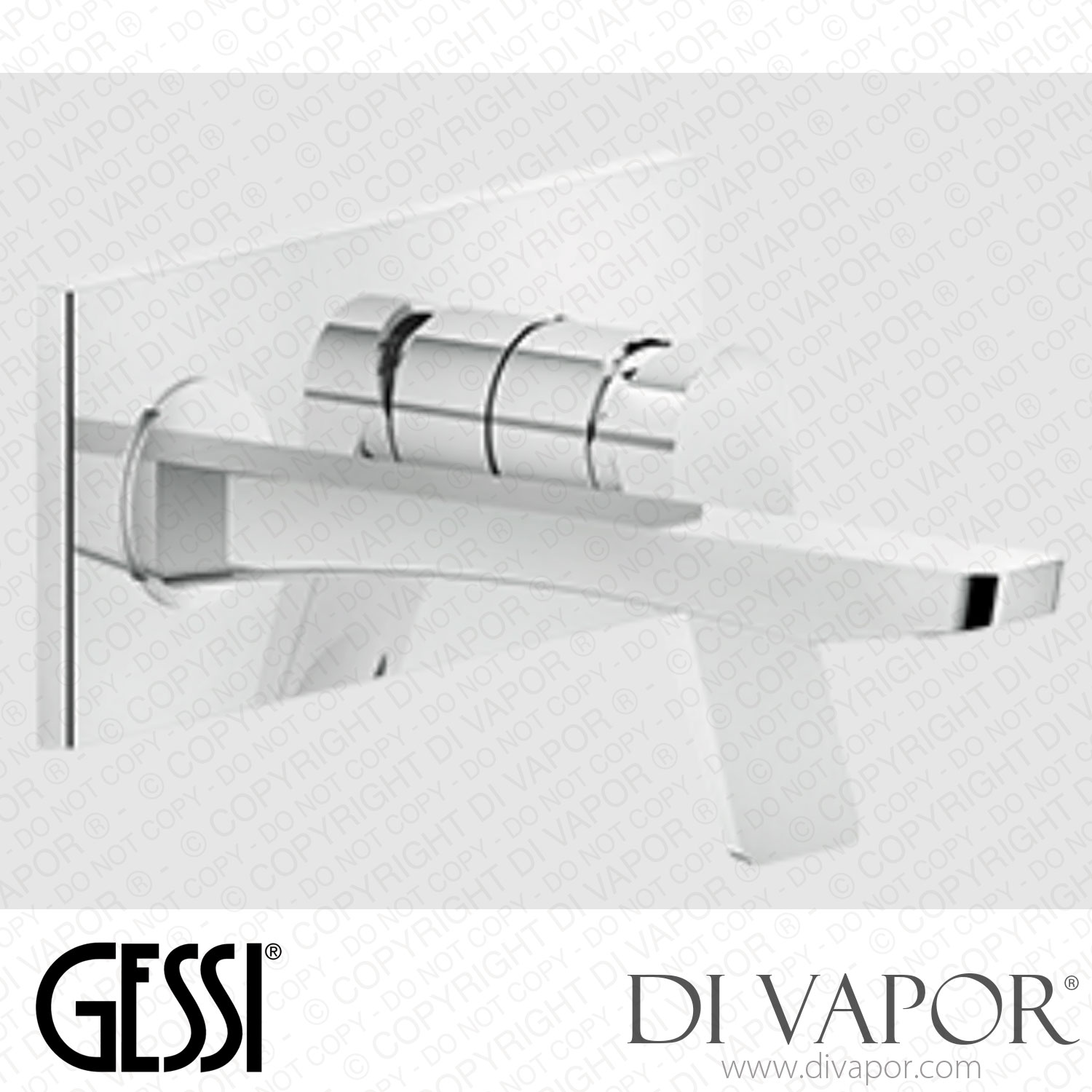 Gessi External Parts For Built-in Mixer With Spout, Without Waste (Art ...