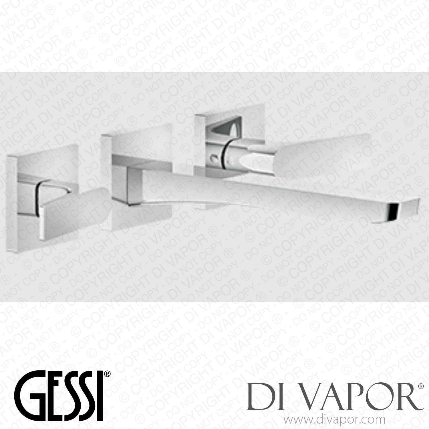 Gessi External Parts For Built-in Three-hole Basin Mixer With Spout ...