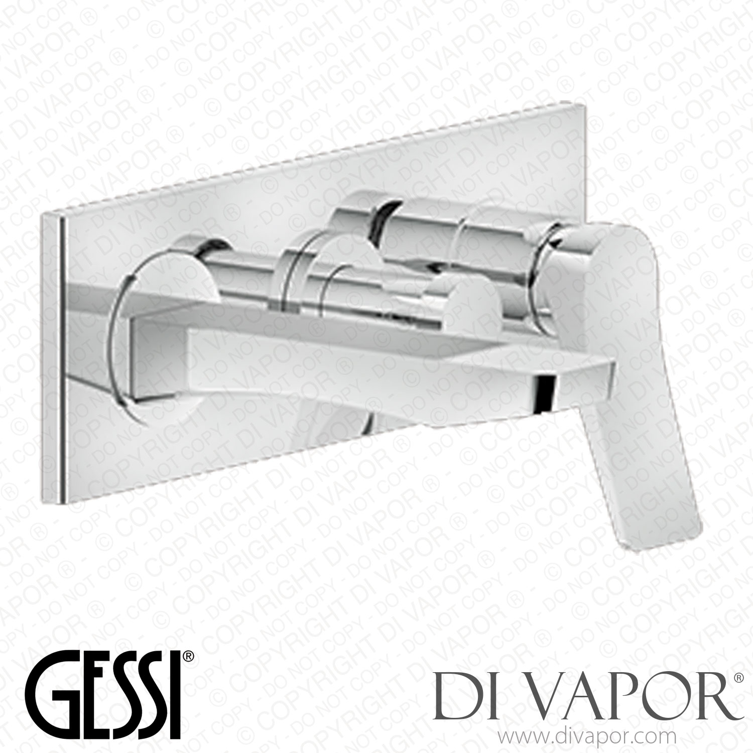 Gessi External Parts For Two-way Built-in Shower Mixer With Tub-filler ...