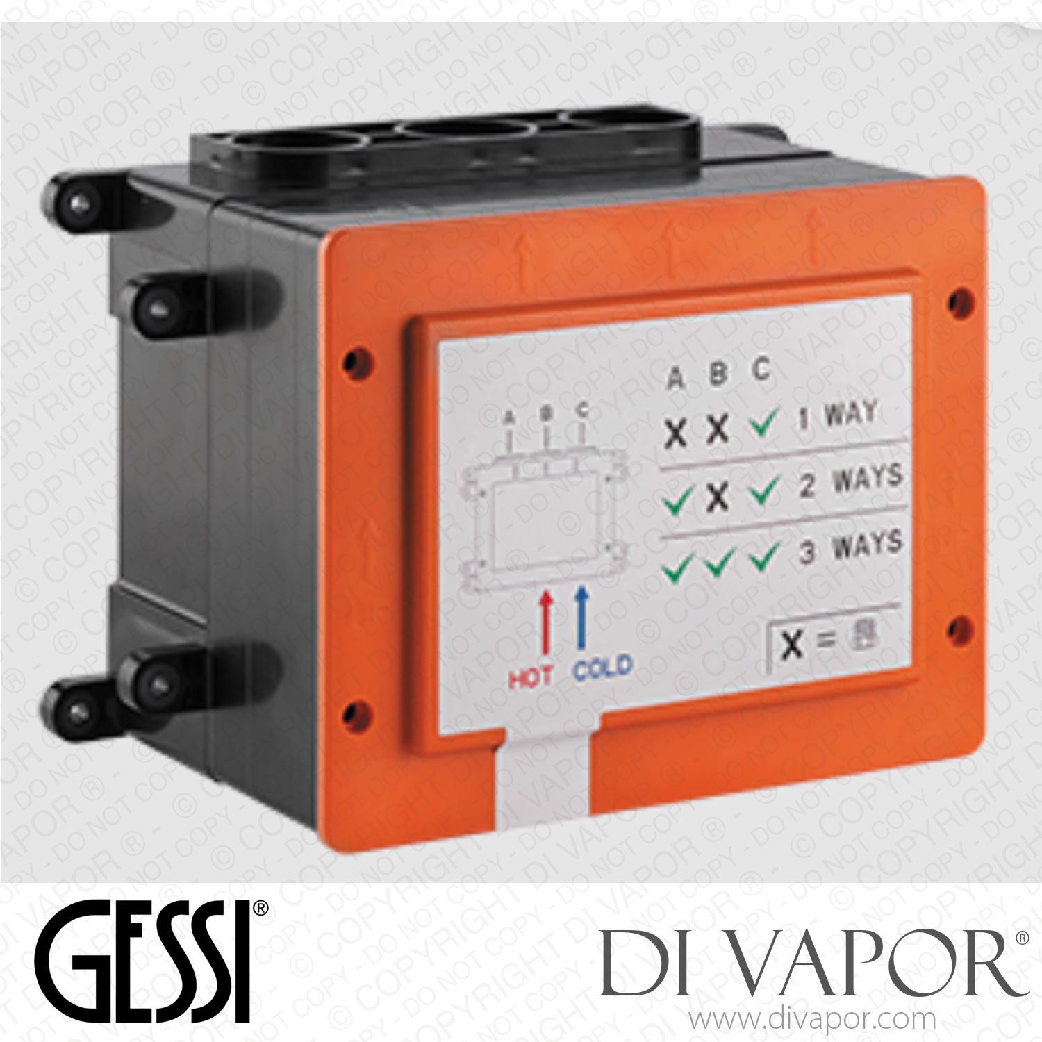 Gessi Built-in Part For Thermostatic Mixer With 1/2 Inch Connections ...