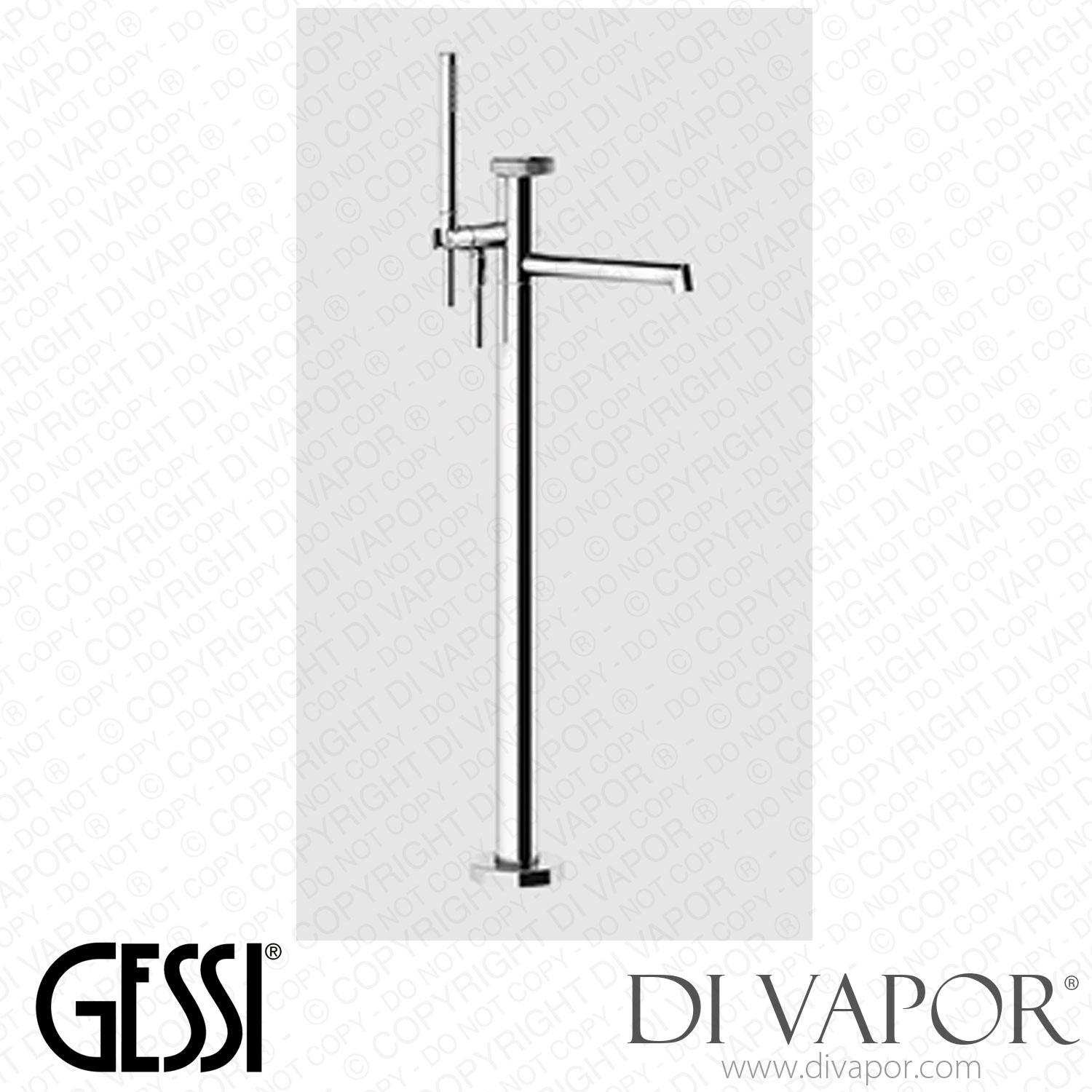 Gessi External Parts Freestanding Bath Mixer With Automatic Diverter ...