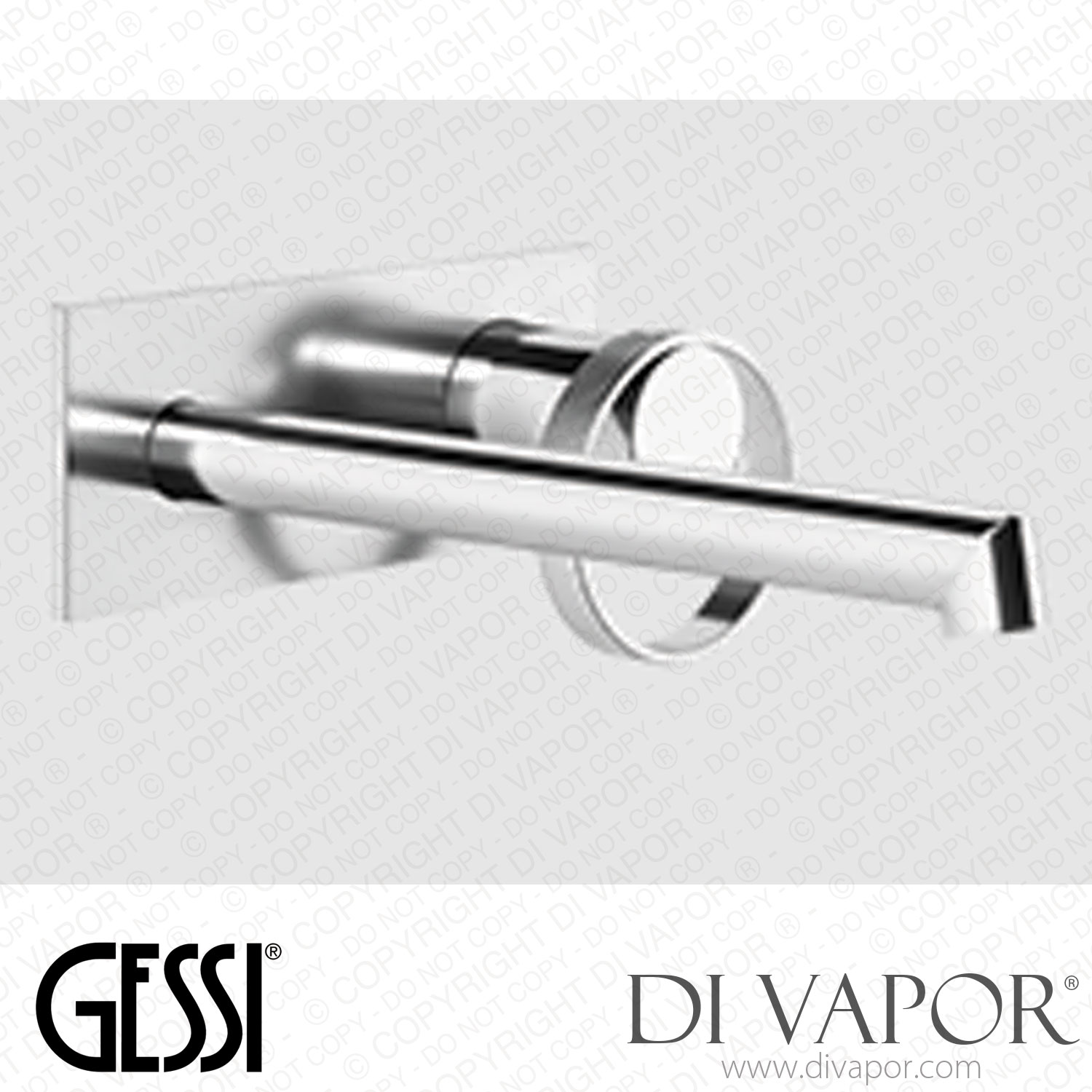 "Gessi External Parts Wall-mounted Basin Mixer, Long Spout, Without ...