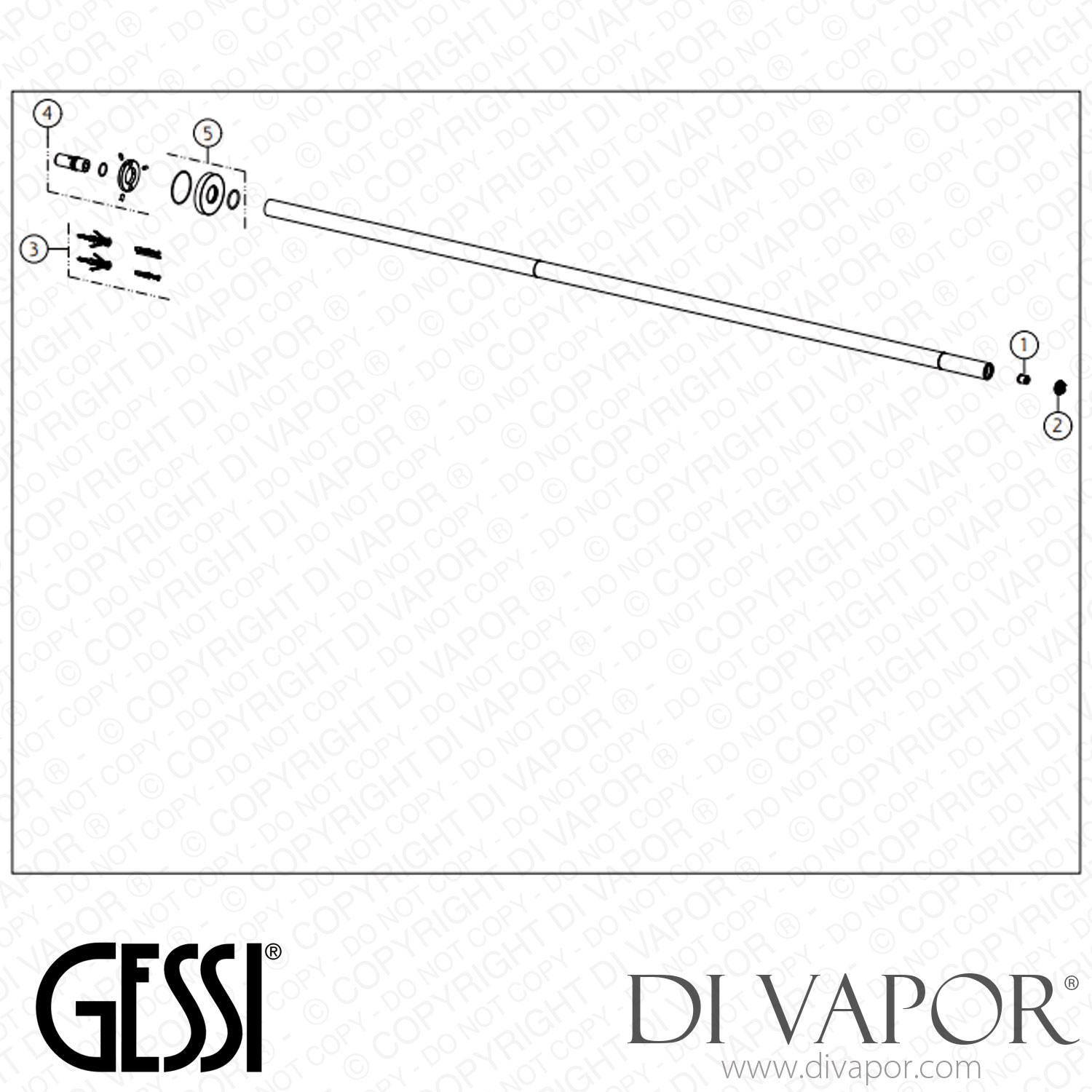 Gessi Ceiling-mounted Spout With Length On Request (Art. 63499) Spare Parts