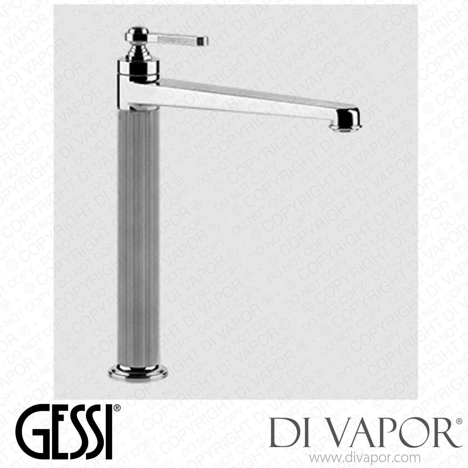 Gessi High Basin Mixer, Flexible Connections, With Waste (Art. 65003 ...