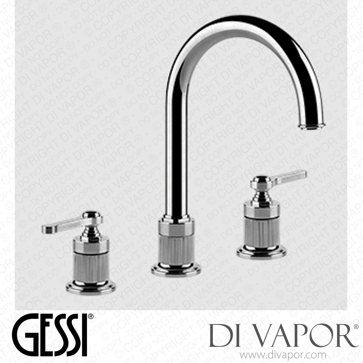 Gessi Three-hole Basin Mixer With Umbrella Spout, With Flexible Hoses ...