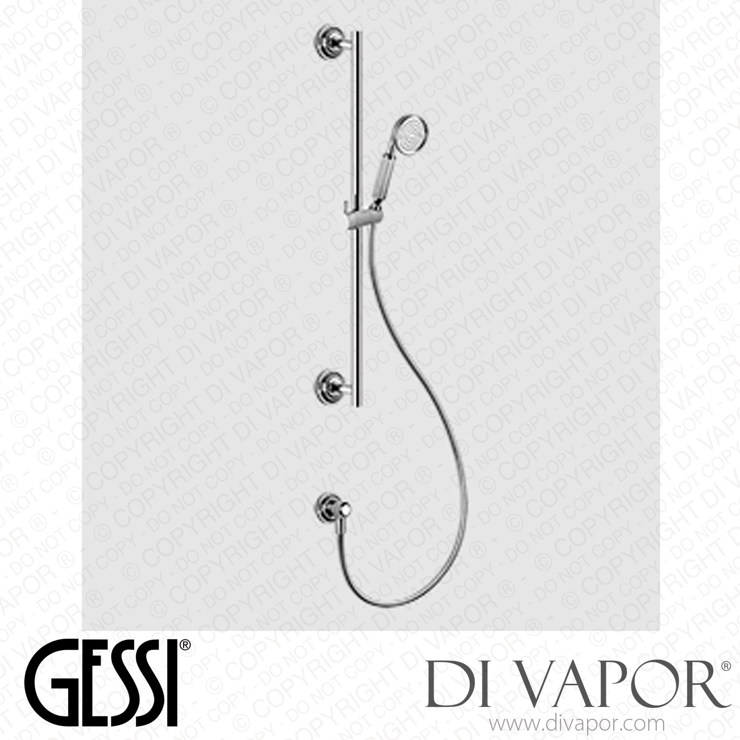 Gessi Sliding Rail With Antilimestone Handshower, 1,50 M Flexible Hose ...