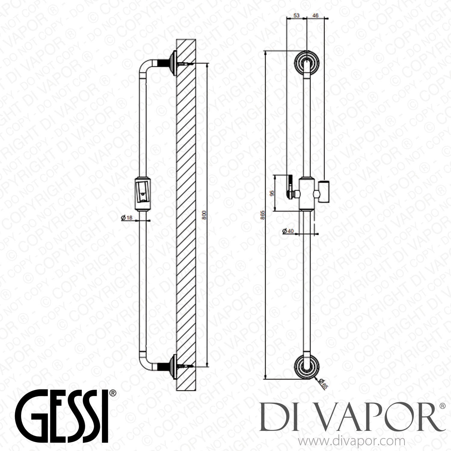 Gessi Sliding Rail (Art. 65145) Spare Parts