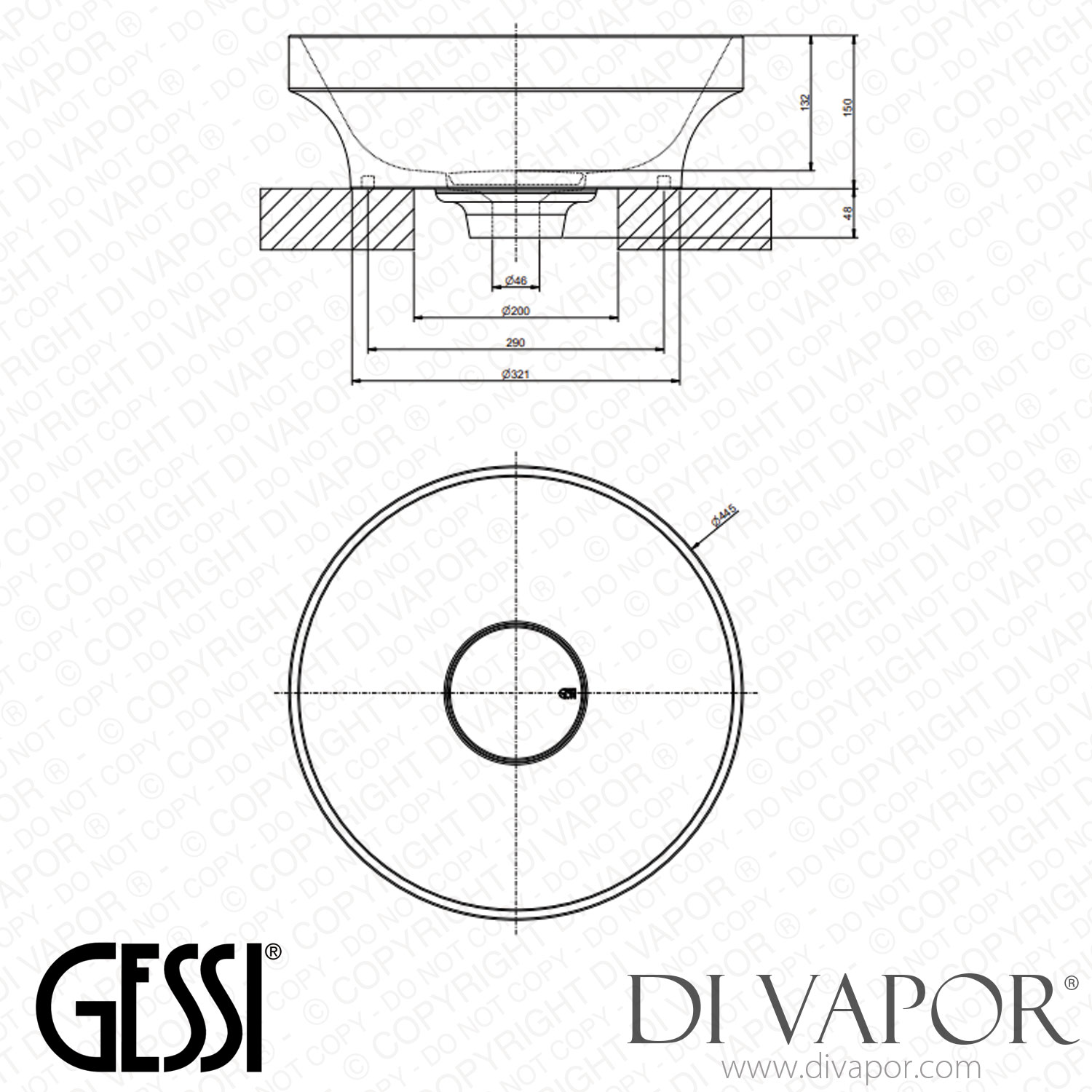 Gessi Counter Washbasin In Cristalplant?, Without Overflow Waste (Art ...