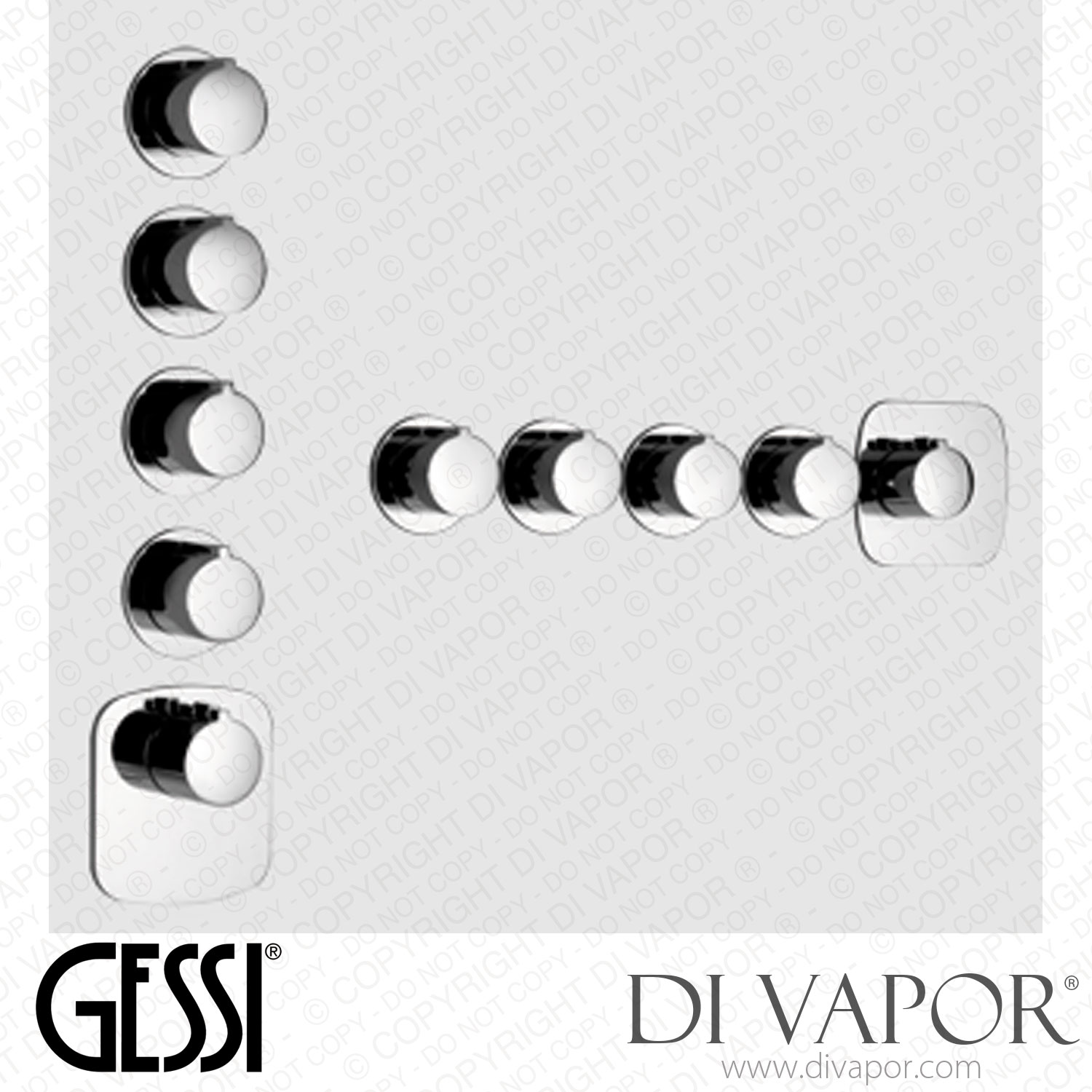 Gessi Built-in Thermostatic High-capacity Mixer With Four Separate ...