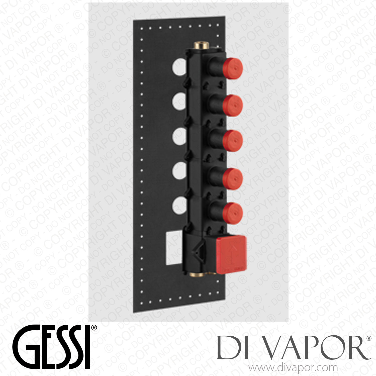 Gessi Built-in Thermostatic High-capacity Mixer With Five Separate ...