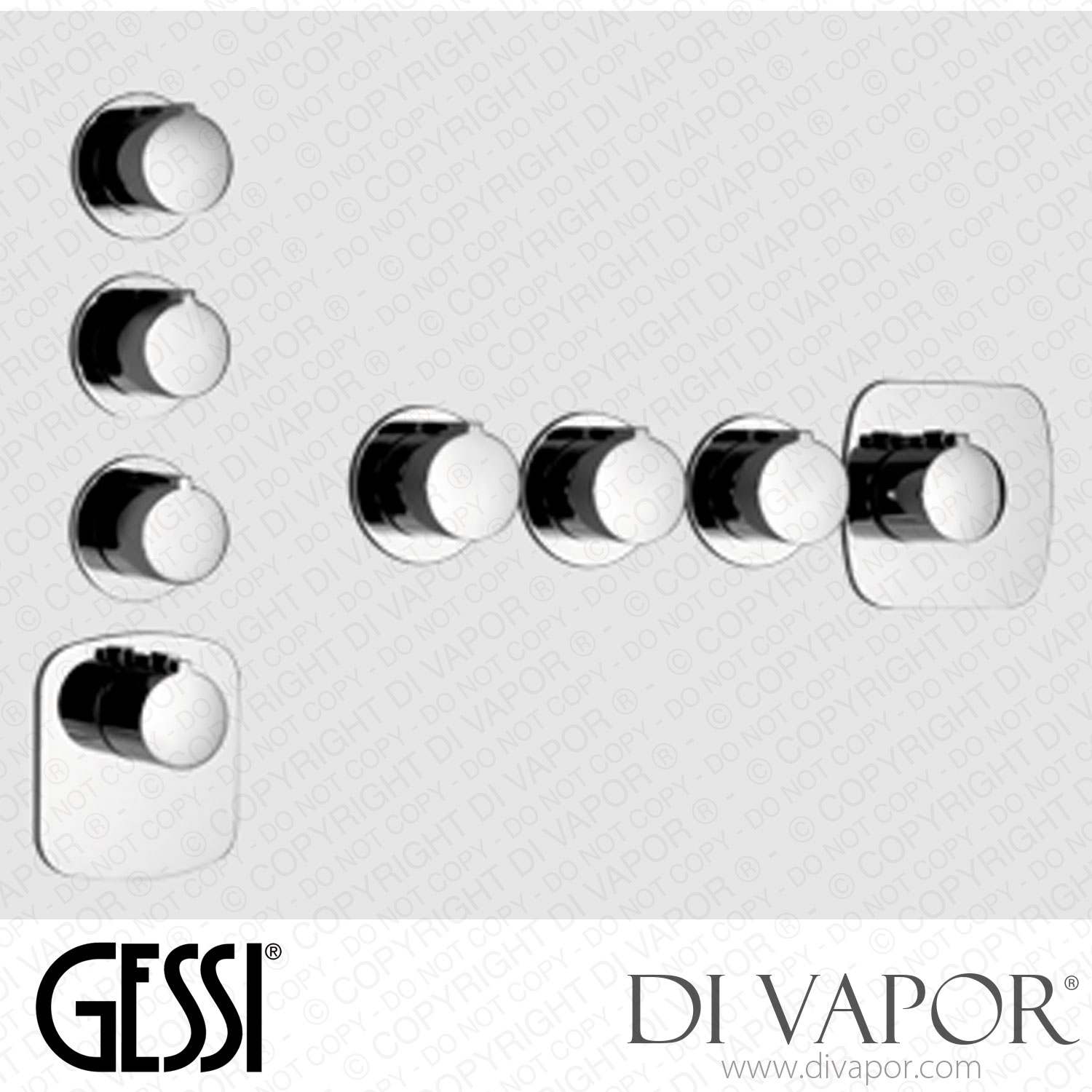 Gessi External Parts For Wall-mounted Thermostatic High-capacity Mixer ...