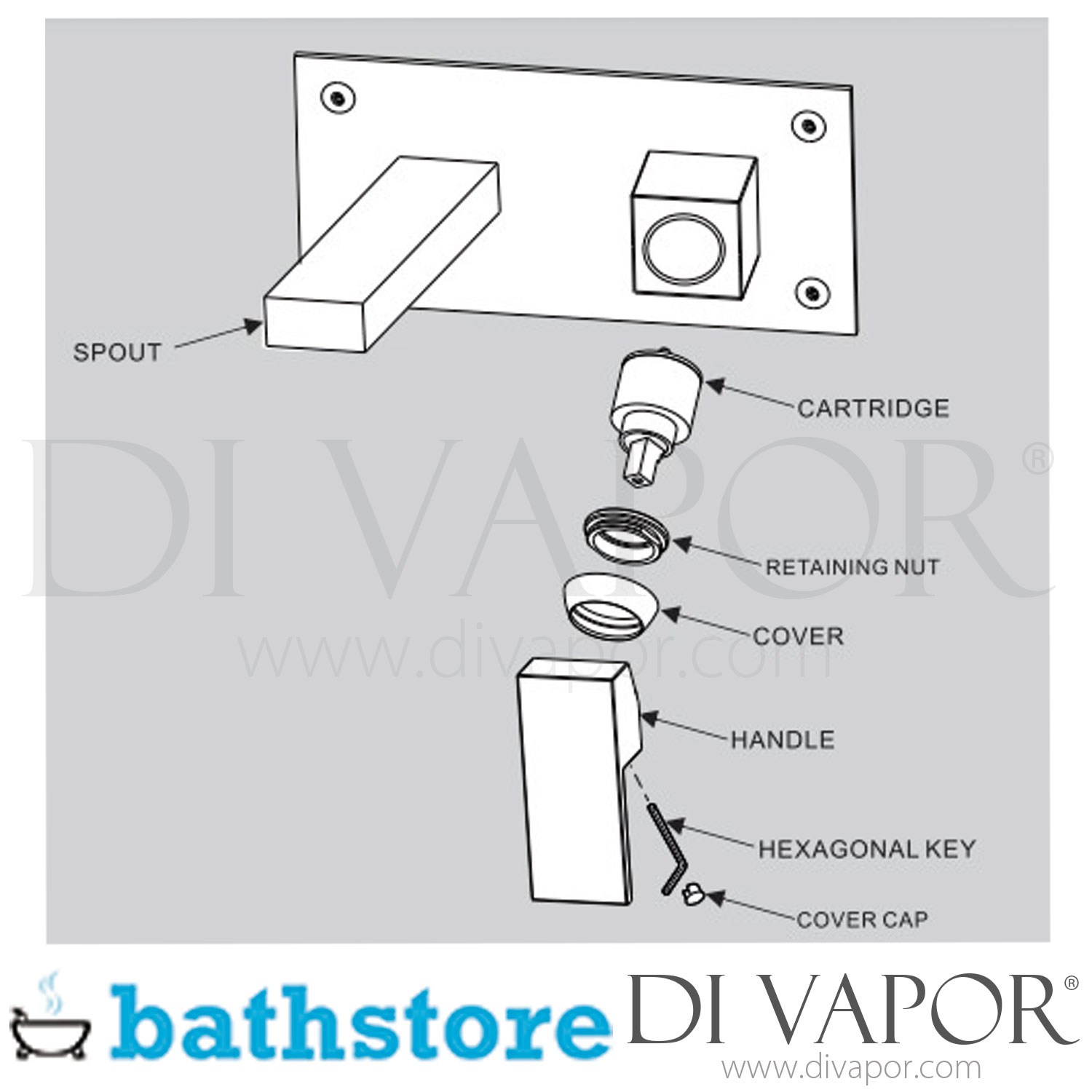 Bathstore Blade Chrome Wall Mounted Basin Taps Spare Parts - B DV 151