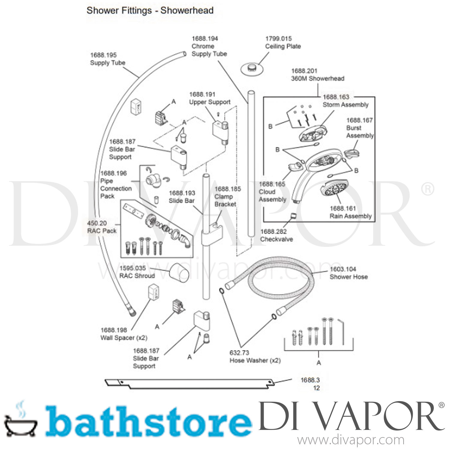 Bathstore Mira Vier Dual Digital Shower Pumped Rear Fed Spare Parts - B DV 264