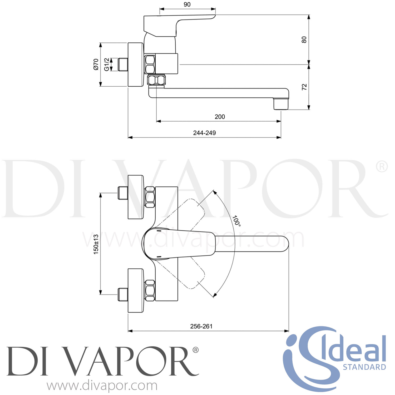 Ideal Standard B0726AA Ceraplan III Single Lever Exposed Kitchen Mixer ...