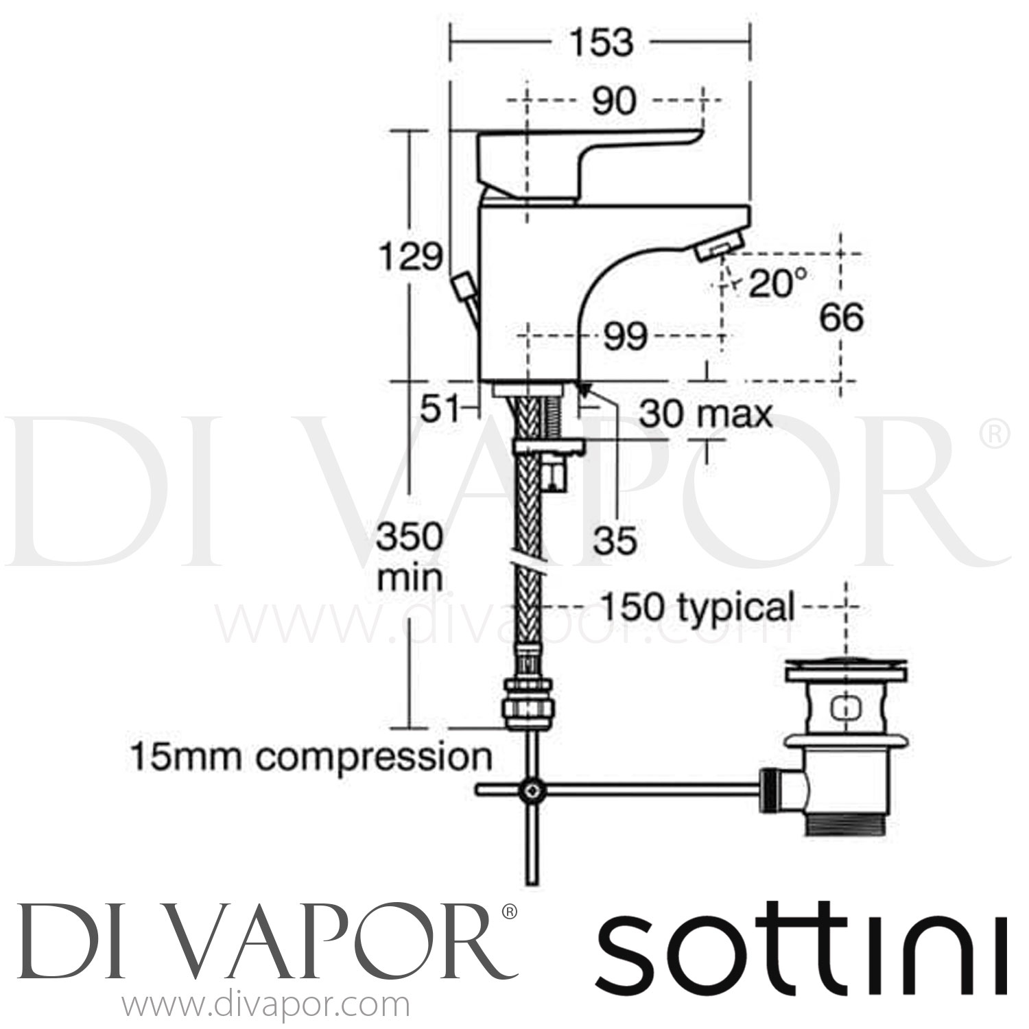 Sottini Tesino Single Lever Basin Mixer Tap Spare Parts B1048AA GEN1