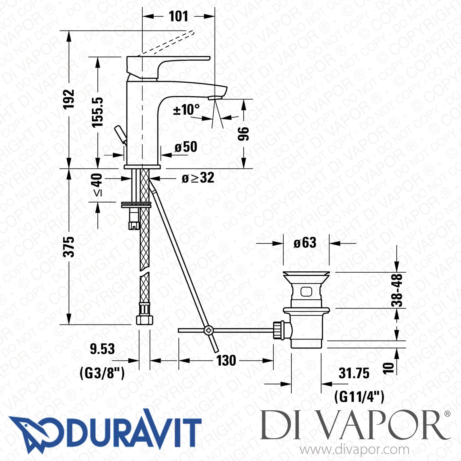 Duravit B.1 Single Lever Basin Mixer S (B11010001) Spare Parts