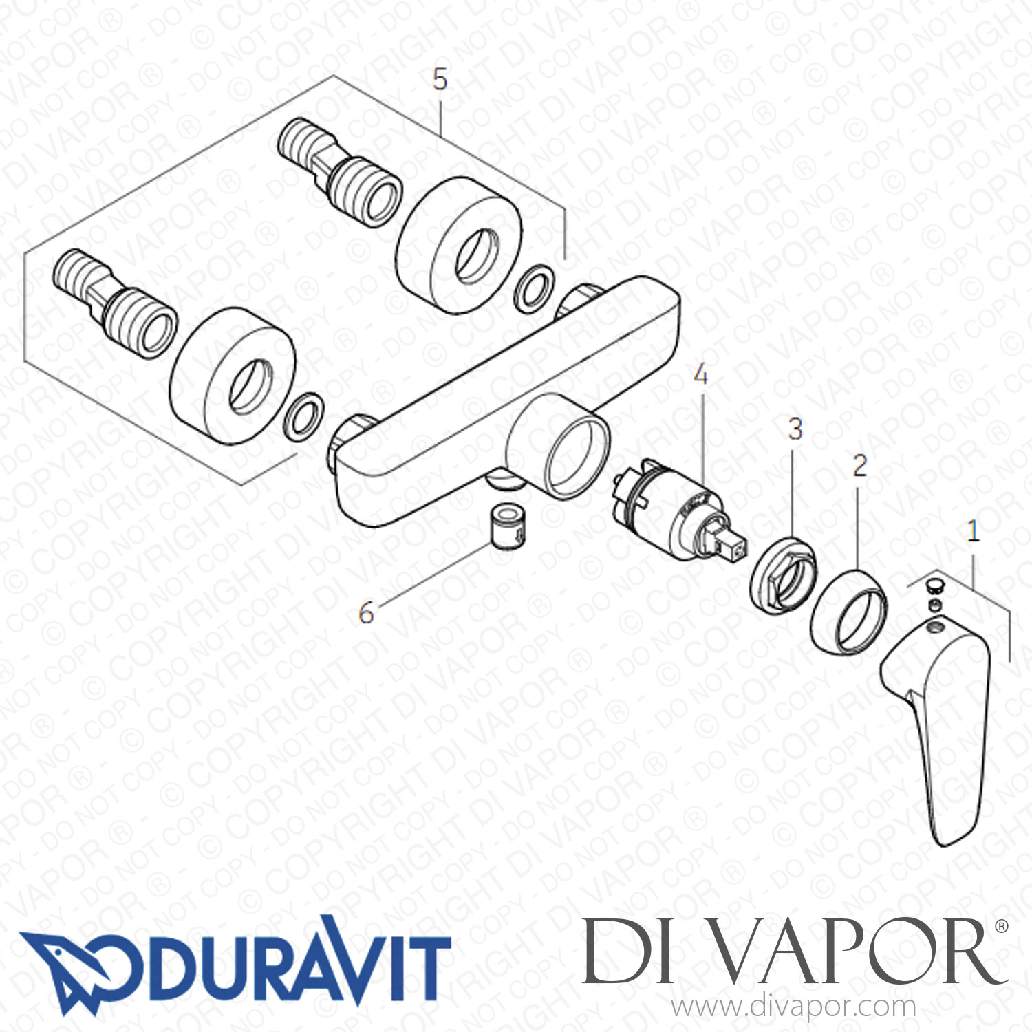 Duravit B.1 Single Lever Shower Mixer for Exposed Installation ...