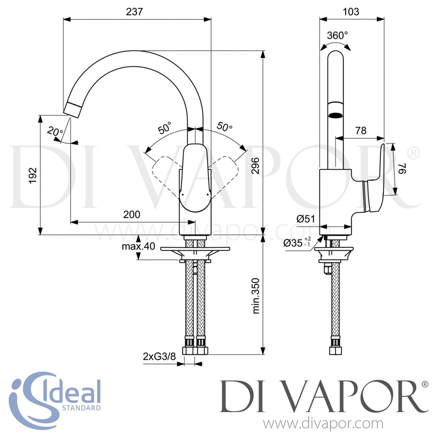 Ideal Standard B1727AA Ceraflex Kitchen Sink Mixer Tap Spare Parts