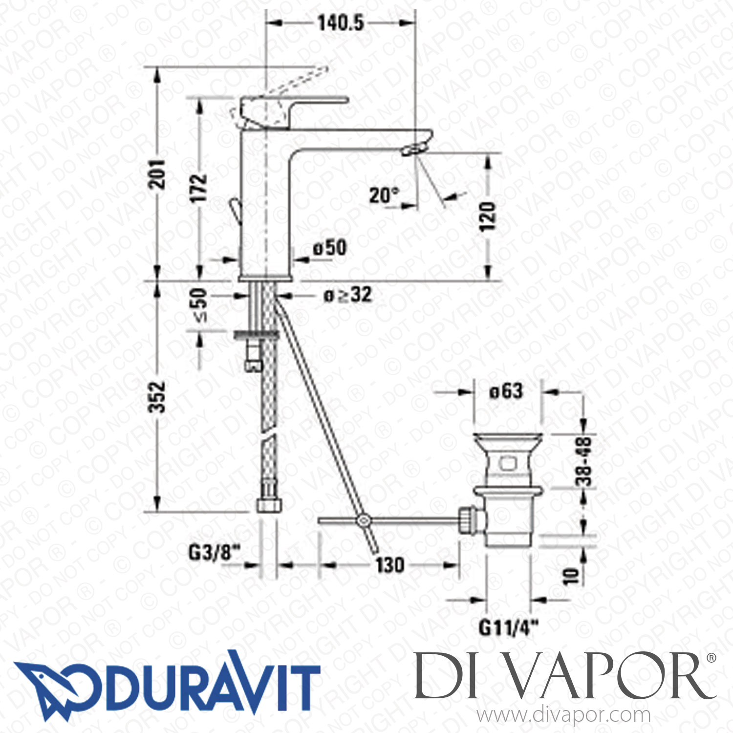 Duravit Single Lever Basin Mixer M (B31020001010) Spare Parts
