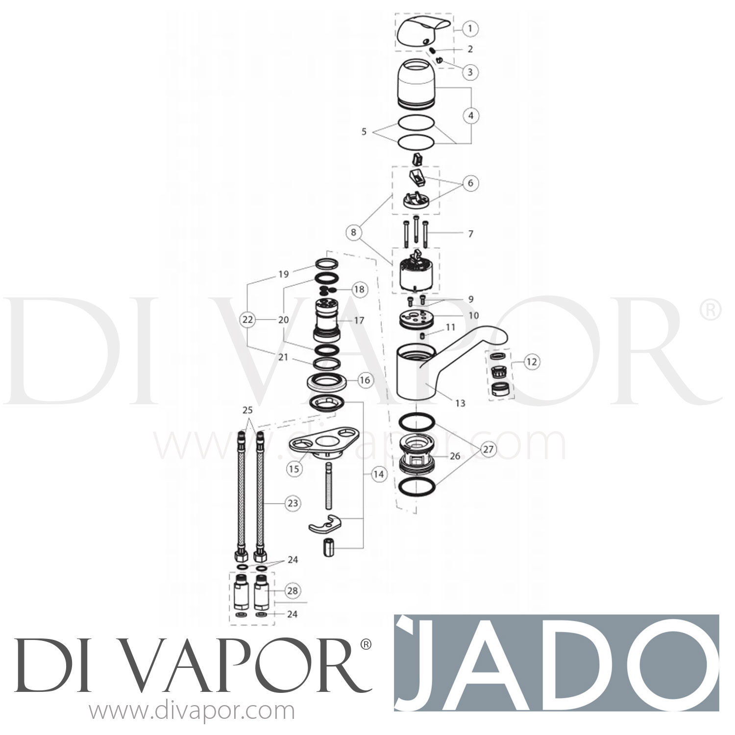Jado B7612AA Ceraplan Kitchen Mixer Tap Spare Parts