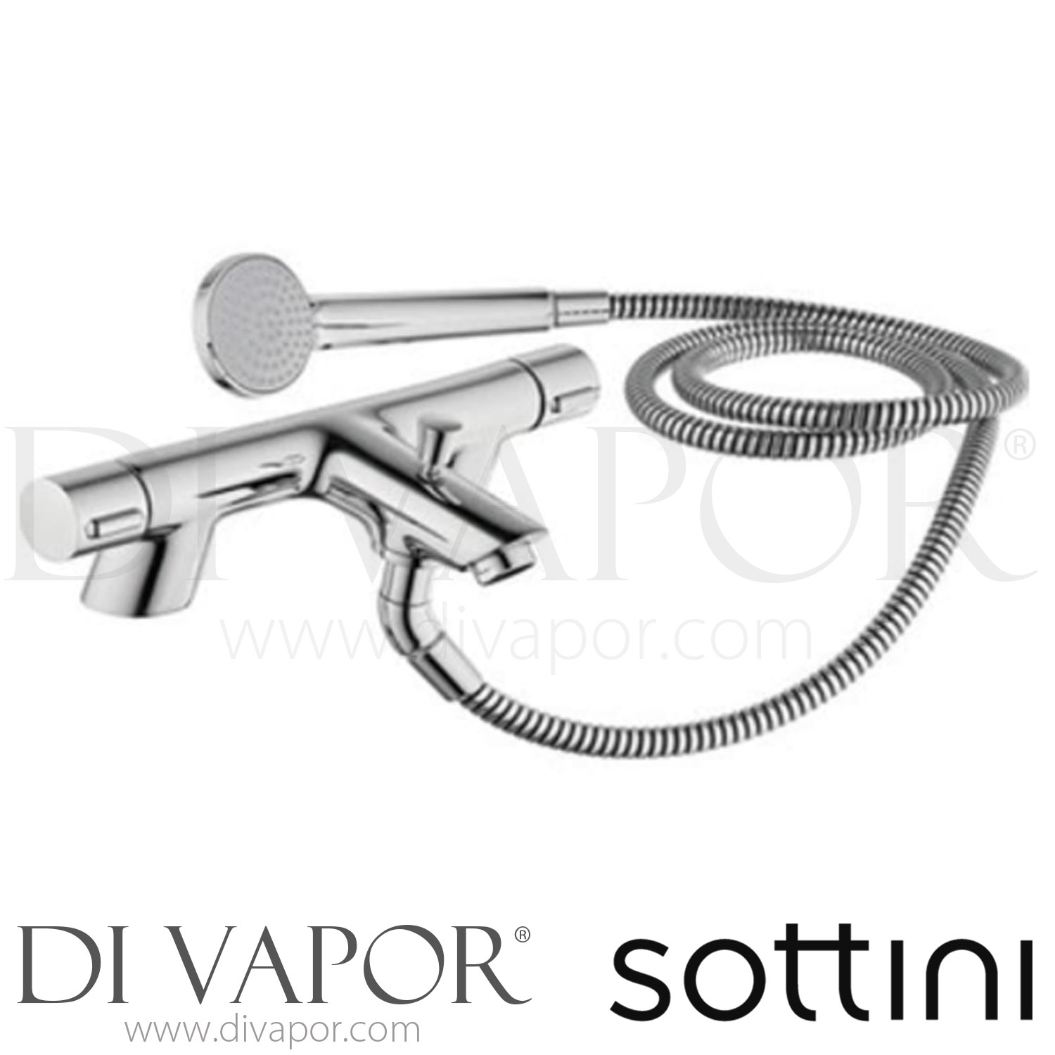 Sottini Rosita Dual Control Two Taphole Bath Shower Mixer with Kit ...