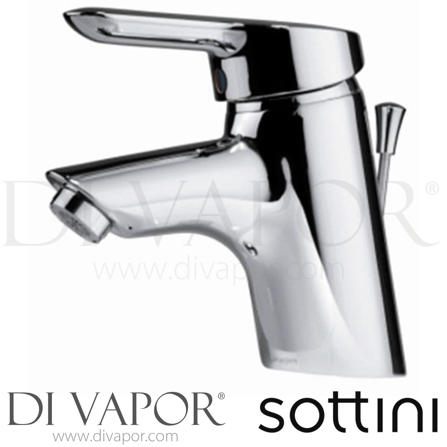 Sottini Celano Single Lever One Taphole Basin Mixer with Pop-Up Waste ...