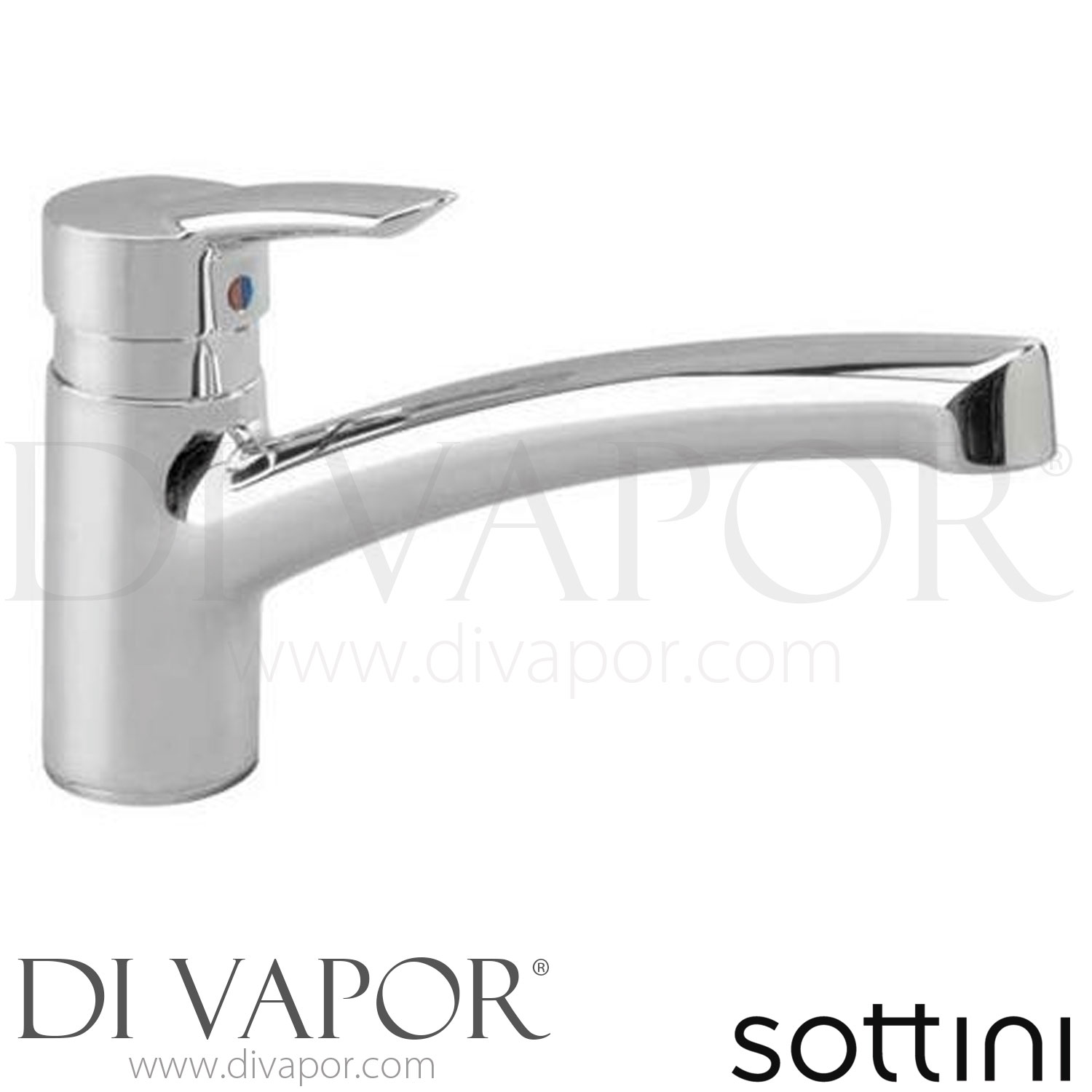 Sottini B9053AA Arti Sink Mixer R-Mounted Chrome Cast Spout Kitchen Tap ...