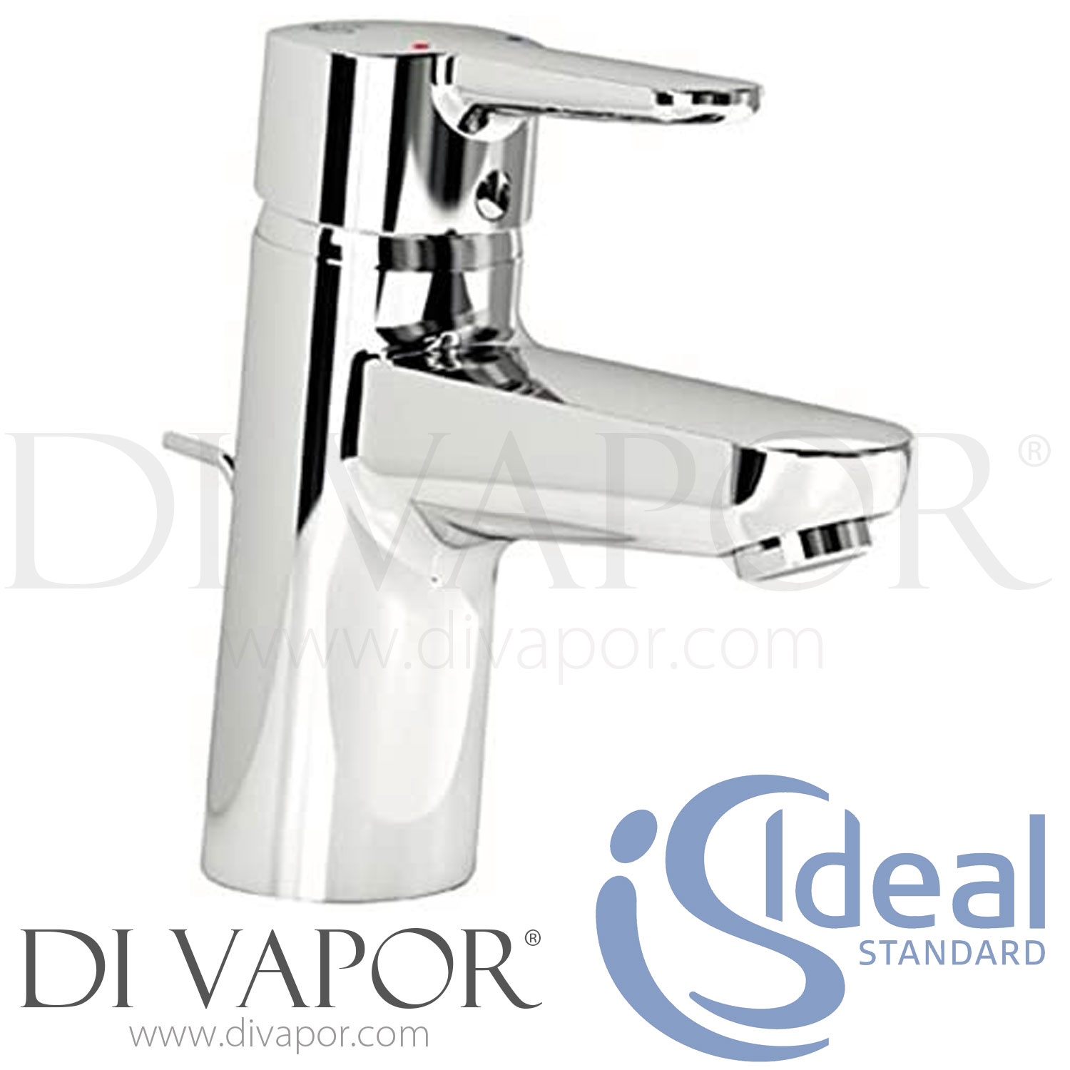 Ideal Standard B9914AA Connect Blue One Hole Basin Mixer with Metal Pop ...