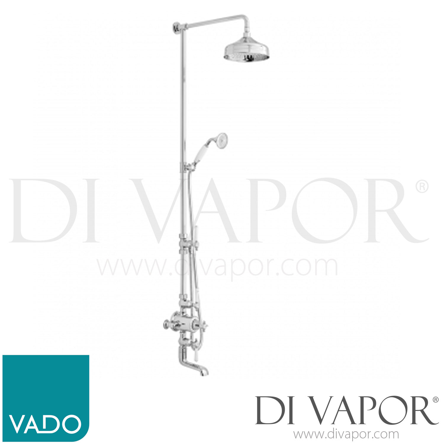 VADO BC-AXB-123/RRK-CP Axbridge 3 Outlet Exposed Shower Column with ...