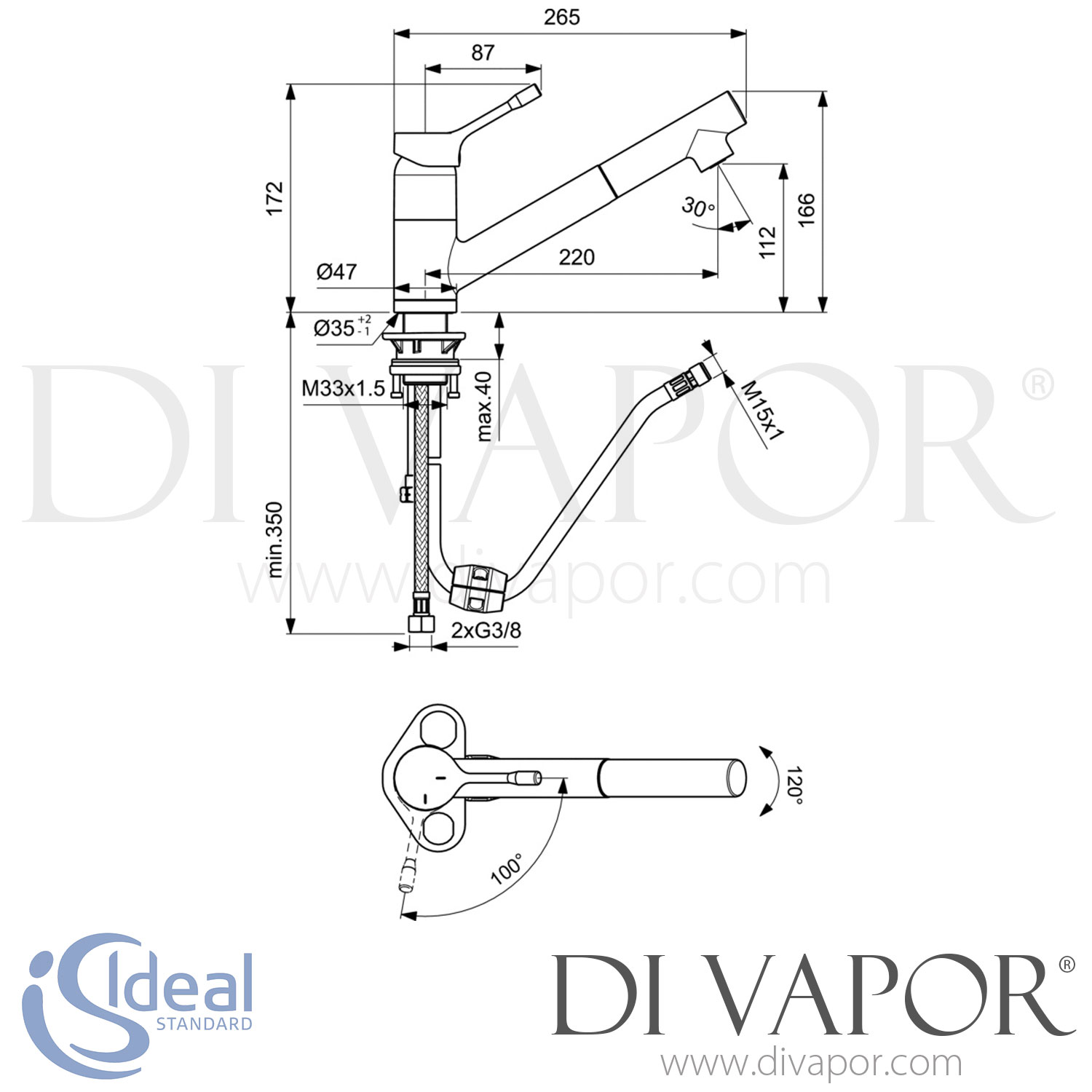 Ideal Standard BC294AA Ceralook One Hole Sink Mixer Bluestart Tap Spare ...
