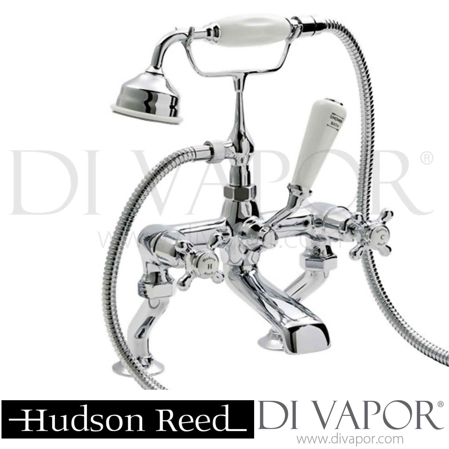 Hudson Reed Topaz Dome Deck Mounted Bath Shower Mixer & Shower Kit ...