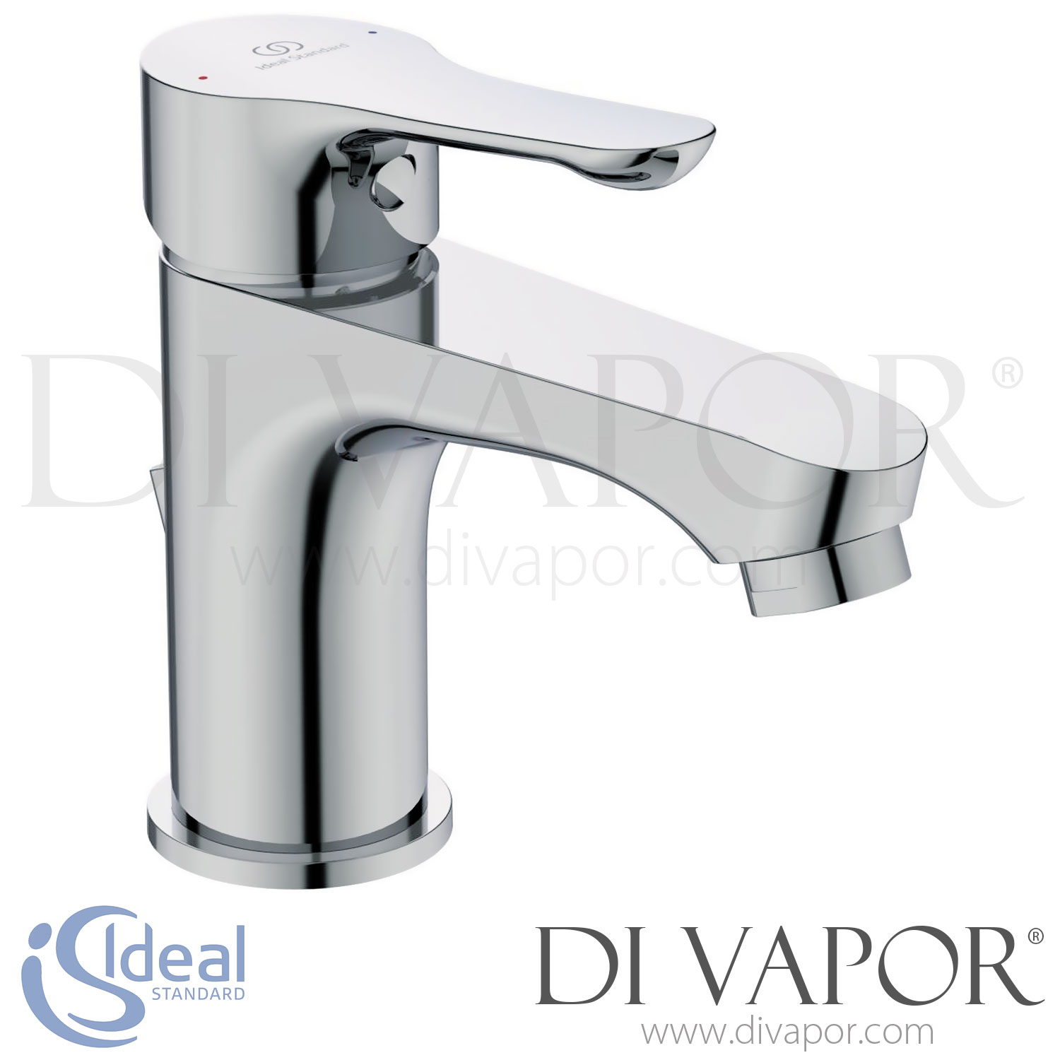 Ideal Standard BC486AA Alpha One Hole Basin Mixer Tap with Plastic Pop ...