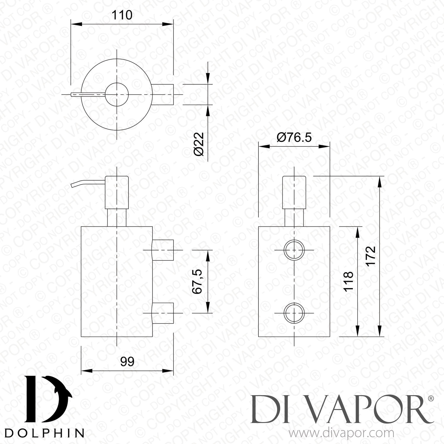Dolphin Solutions Liquid Soap Dispenser (BC613) Spare Parts