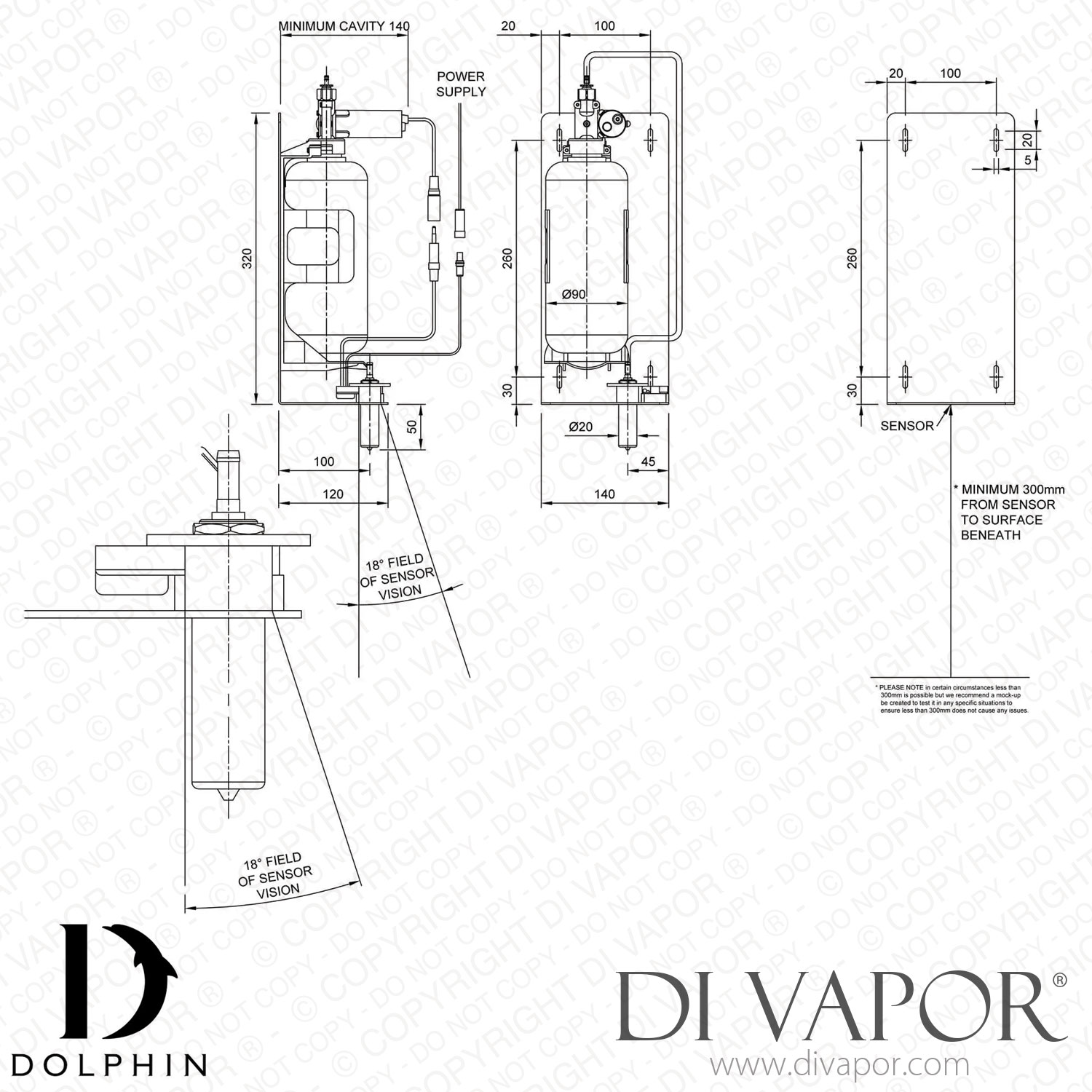 Dolphin Solutions Behind Mirror Infrared Soap Dispenser (BC634-BTRY) Spare Parts