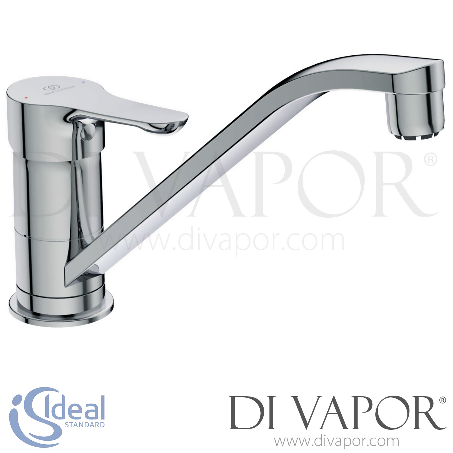 Ideal Standard BC663AA Alpha One Hole Kitchen Mixer with Low Attached ...