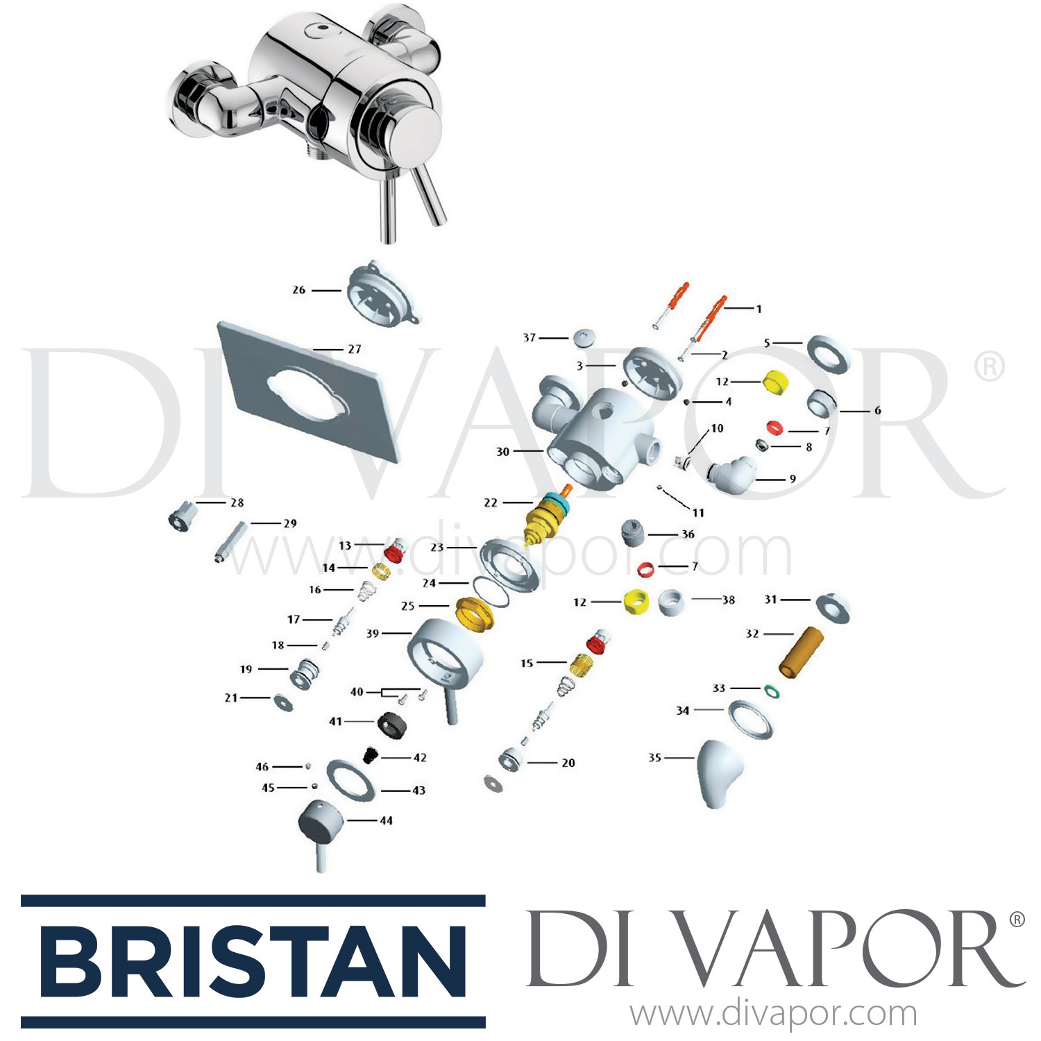 Bristan Prism Shower Spare Parts - BR DV 249