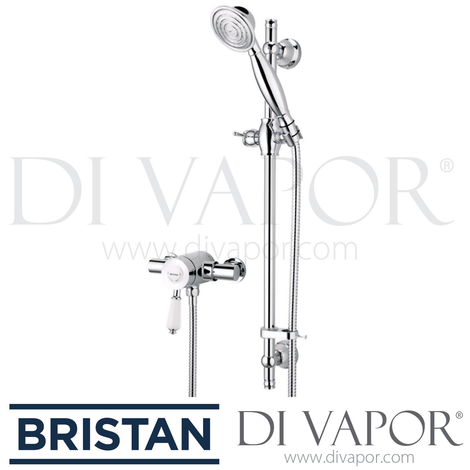 Bristan Colonial 2 Thermostatic Surface Mounted Shower with Adjustable ...