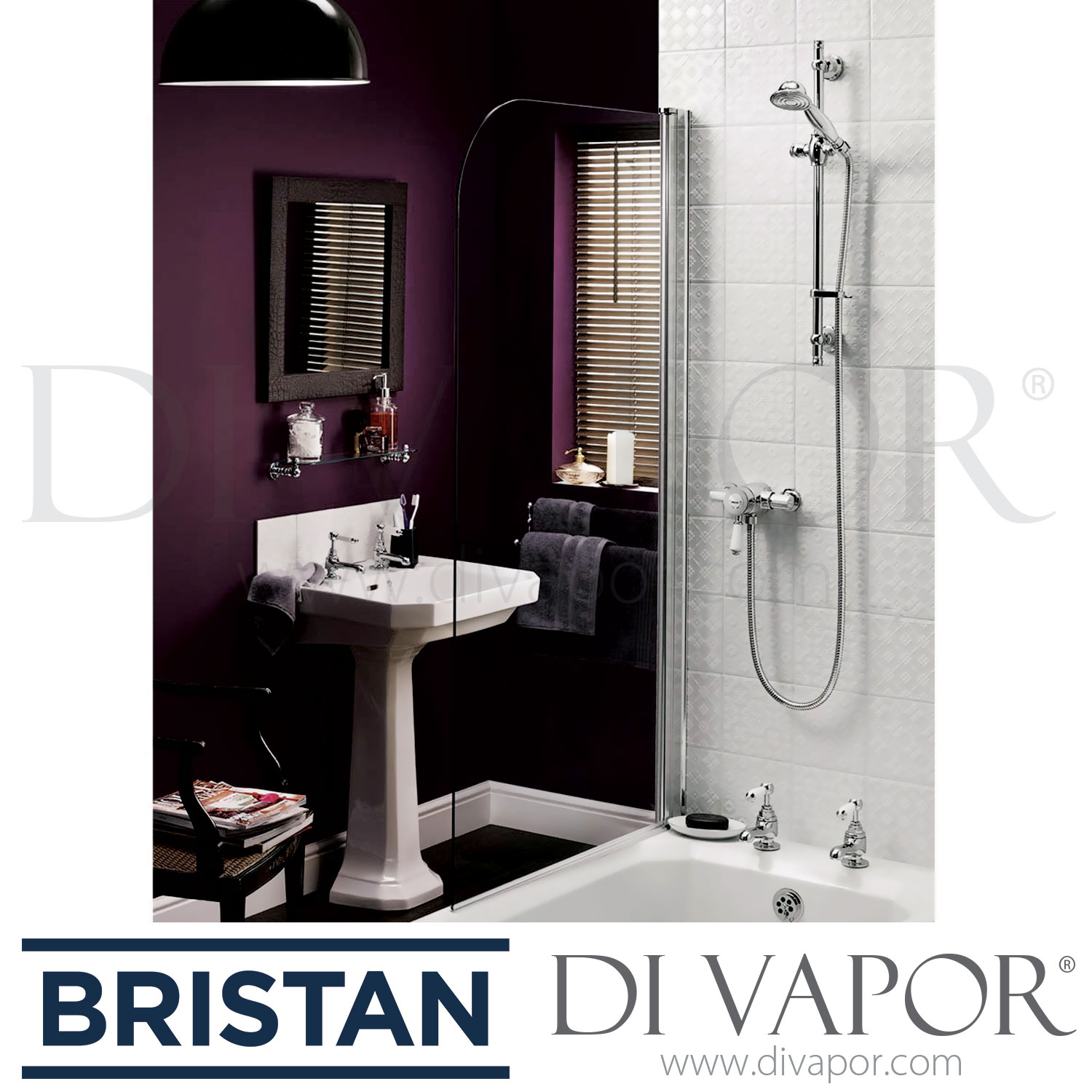 Bristan Colonial 2 Thermostatic Surface Mounted Shower with Adjustable ...